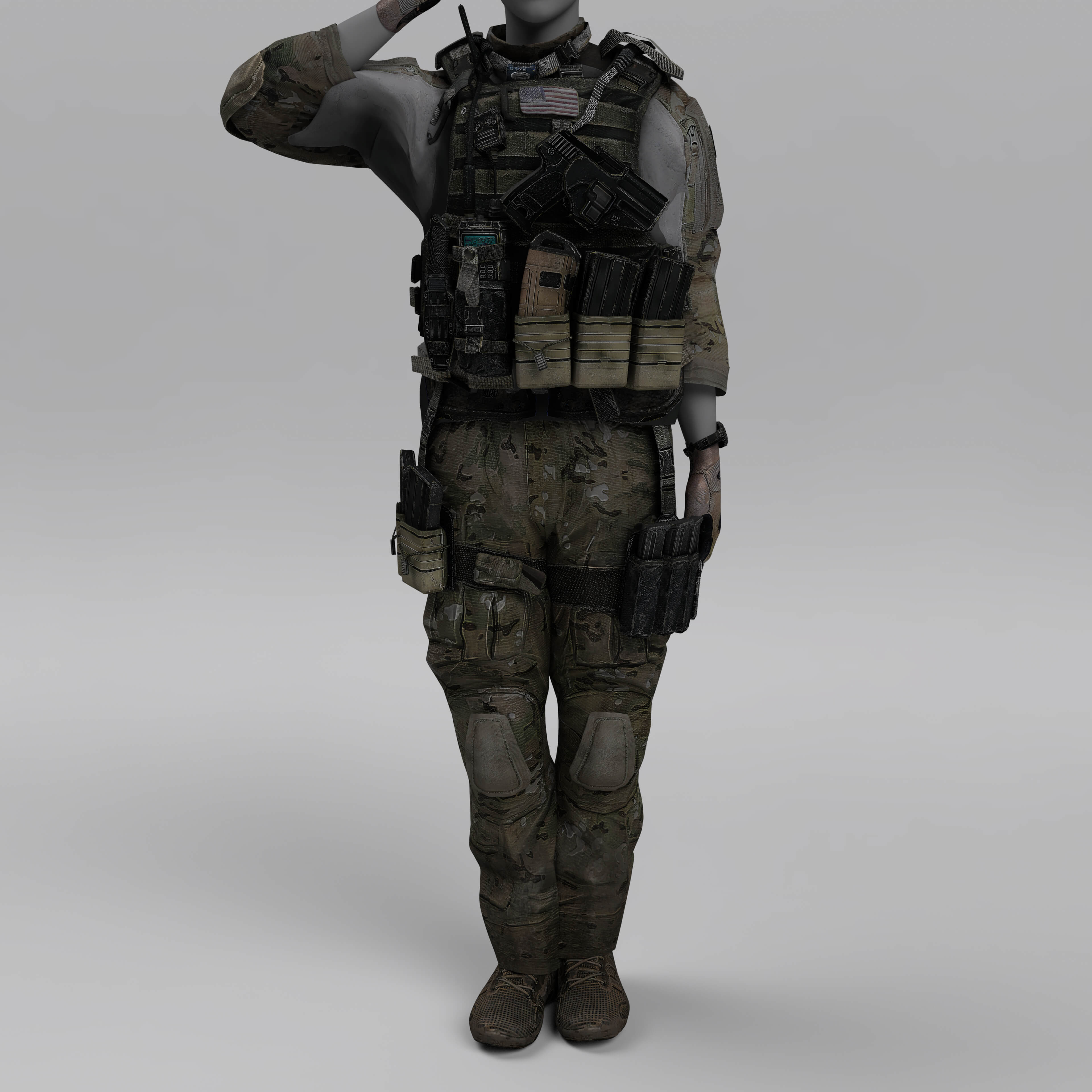 AC Delta Force Outfit for Genesis 9 - Free Daz Content by KuraiKya