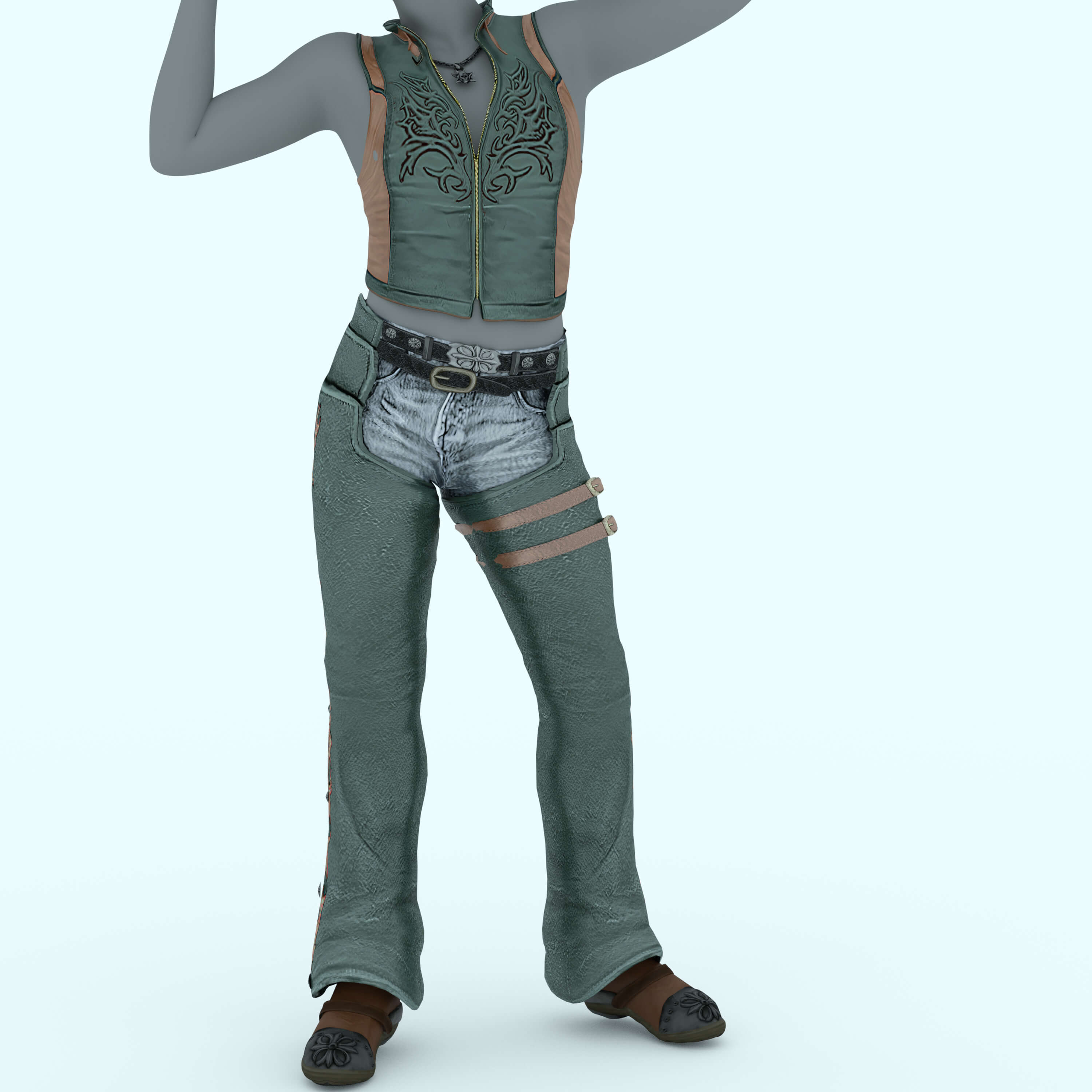 Biker Rebel Outfit for Genesis 9 - Daz Content by KuraiKya