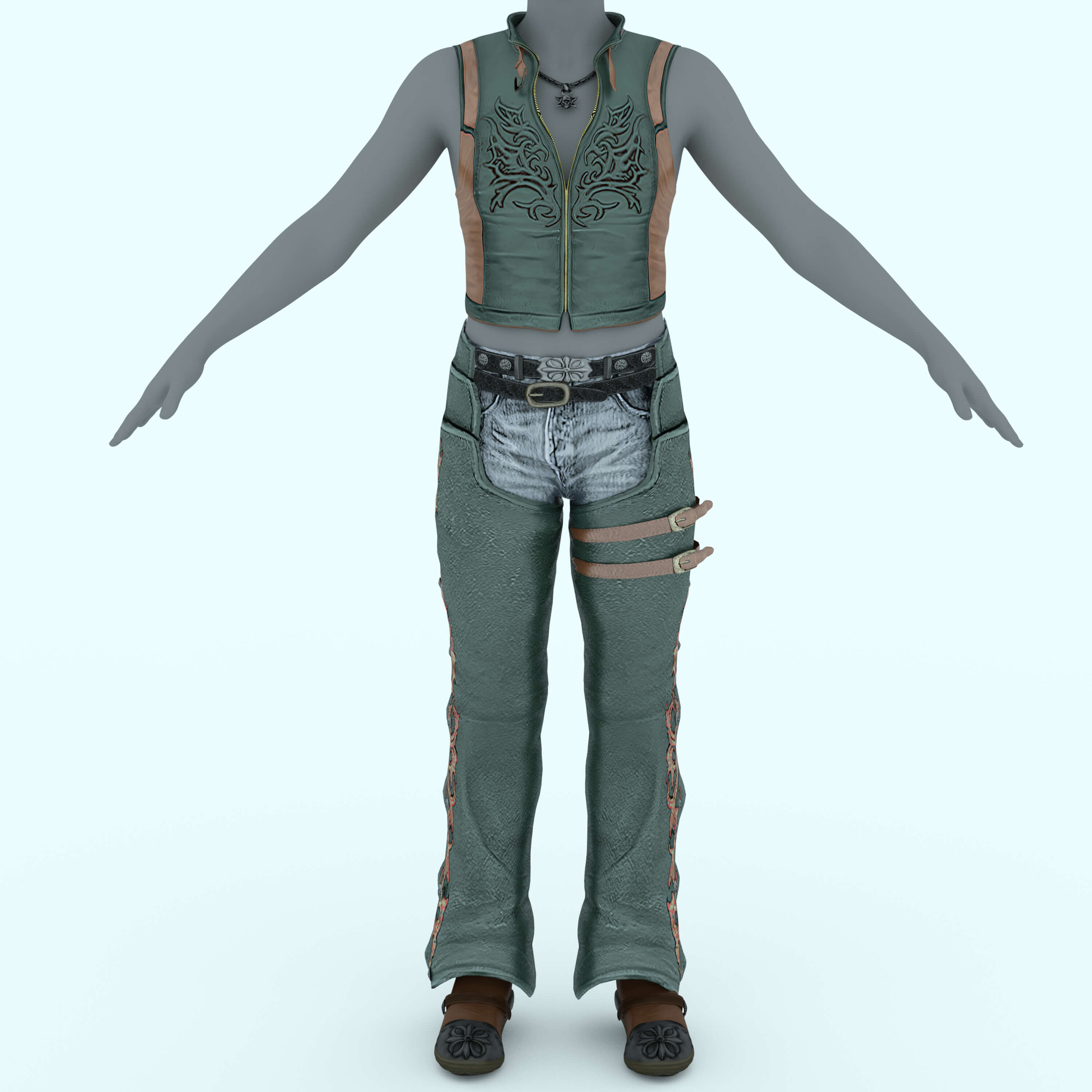 Biker Rebel Outfit for Genesis 9 - Daz Content by KuraiKya