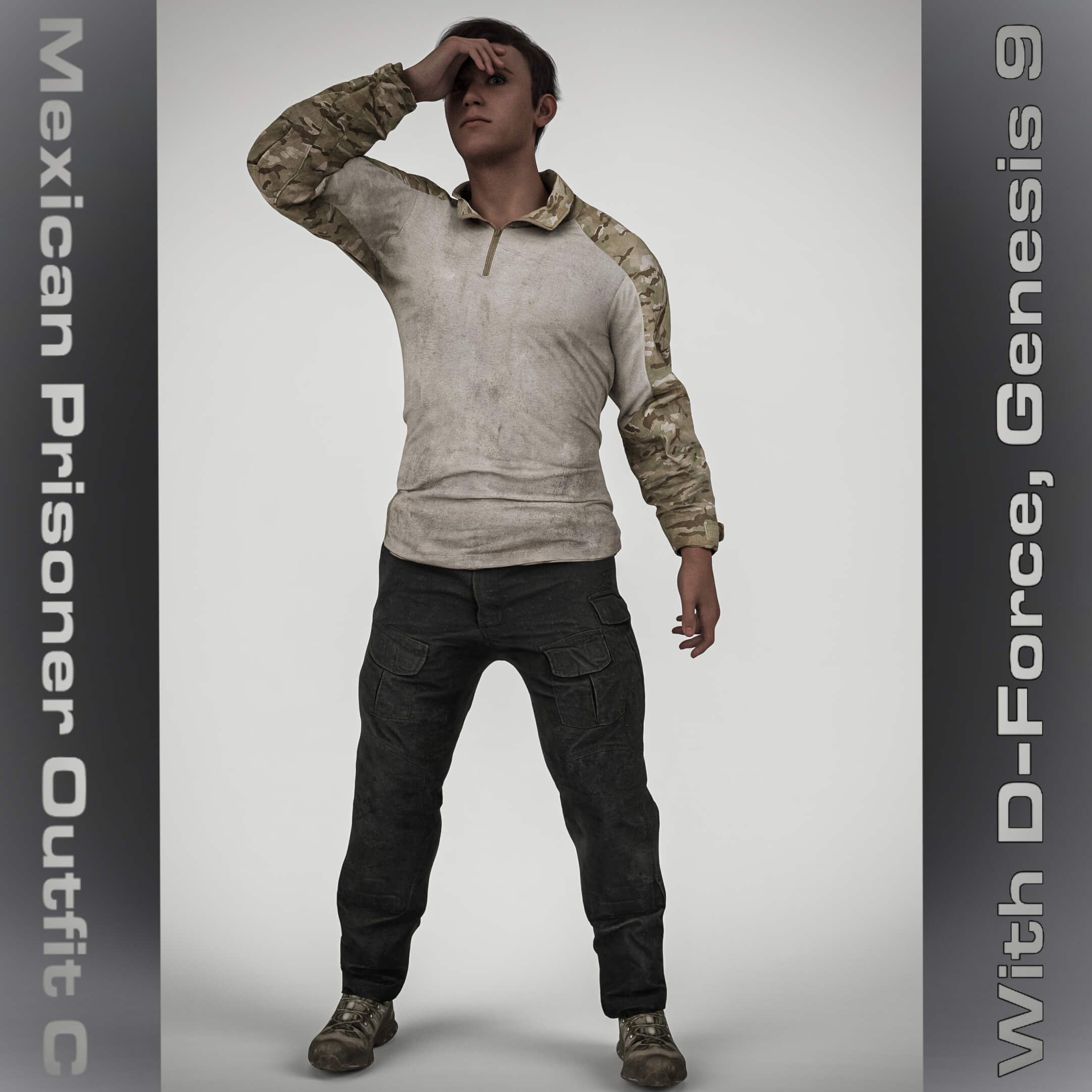 COD Mexican Prisoner Outfit for Genesis 9 - Daz Content by KuraiKya