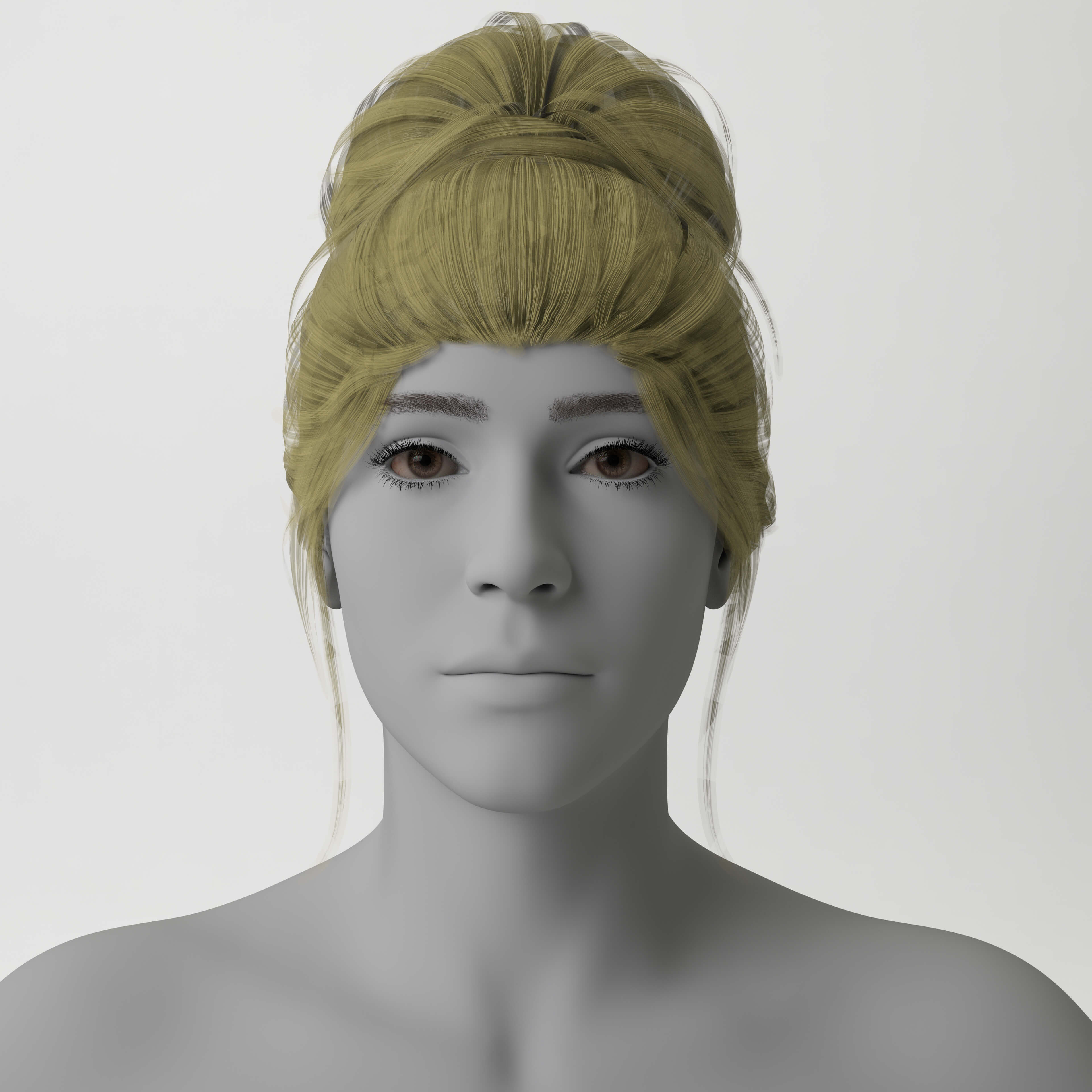 Coy Bun Hair for Genesis 9 - Daz Content by KuraiKya