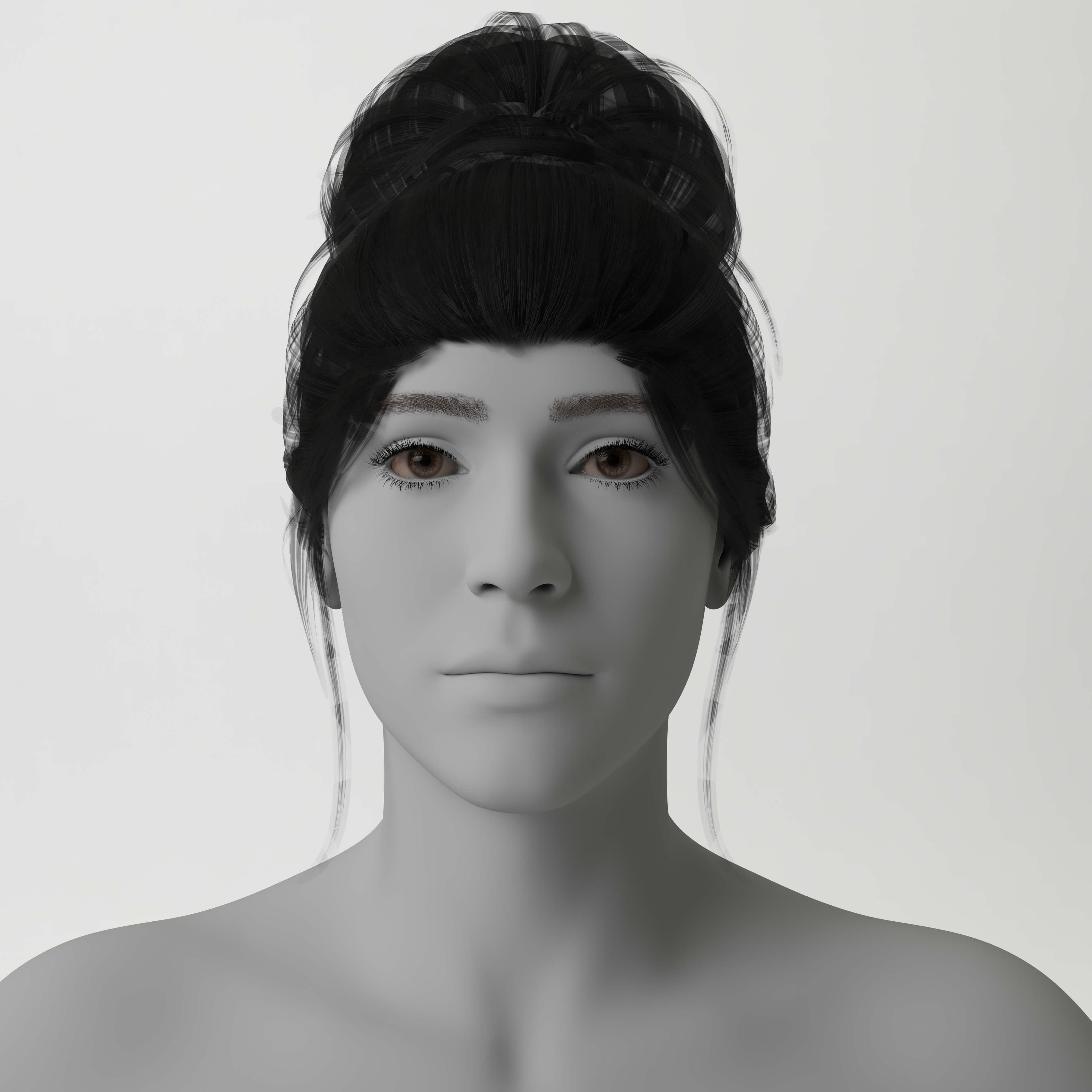 Coy Bun Hair for Genesis 9 - Daz Content by KuraiKya