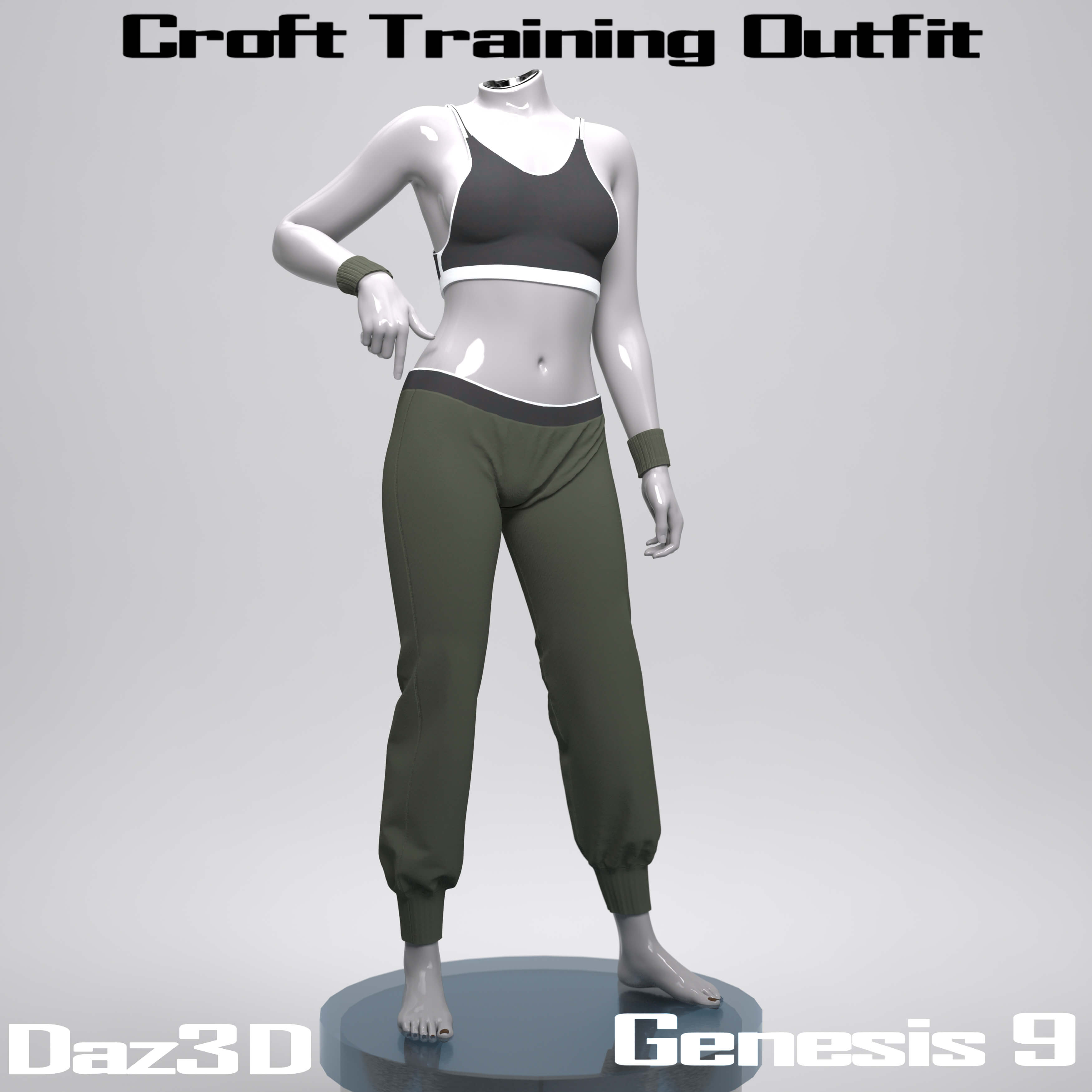 Croft Training Outfit for Genesis 9 - Daz Content by KuraiKya