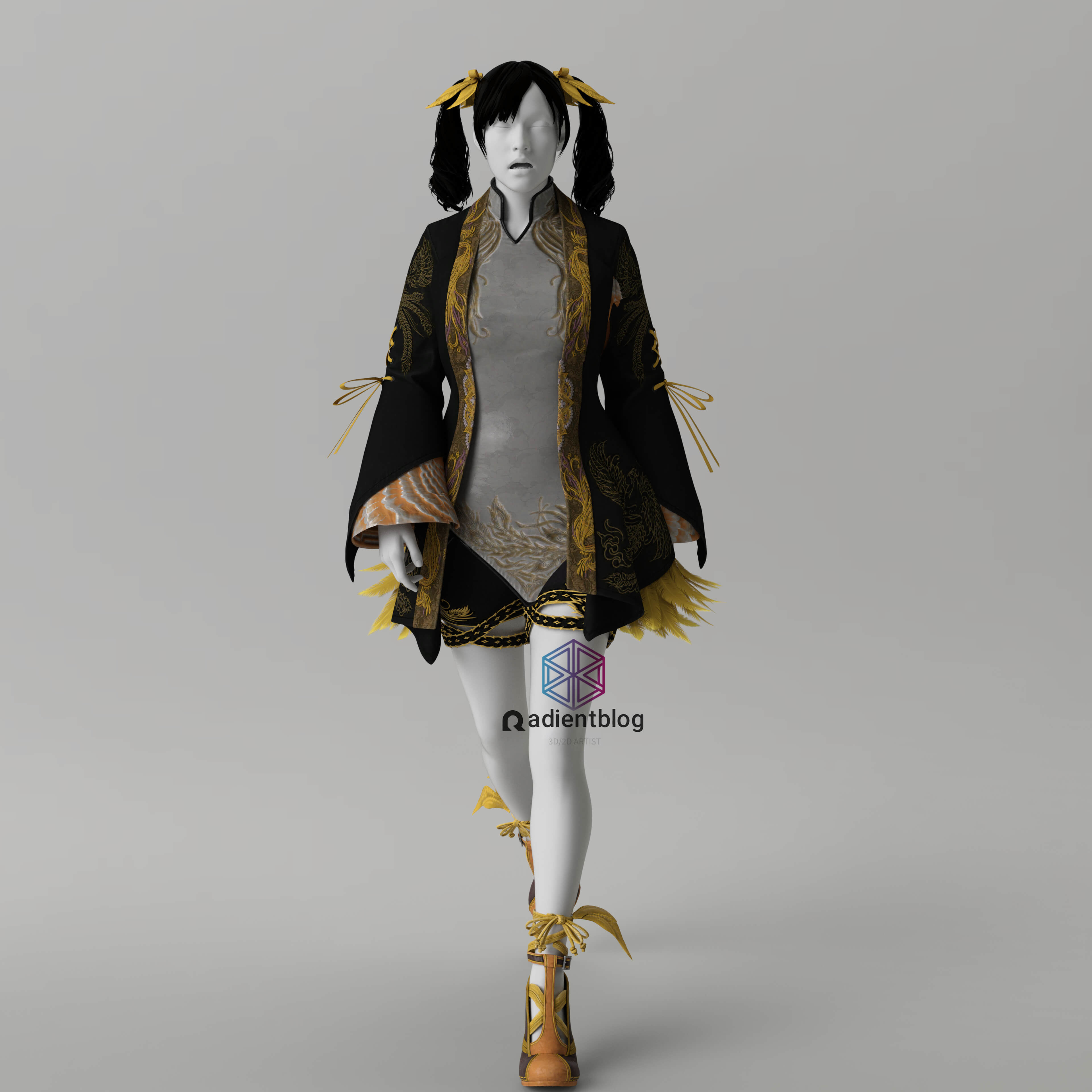 Dancing Phoenix Outfit for Genesis 8 Female - Daz Content by KuraiKya