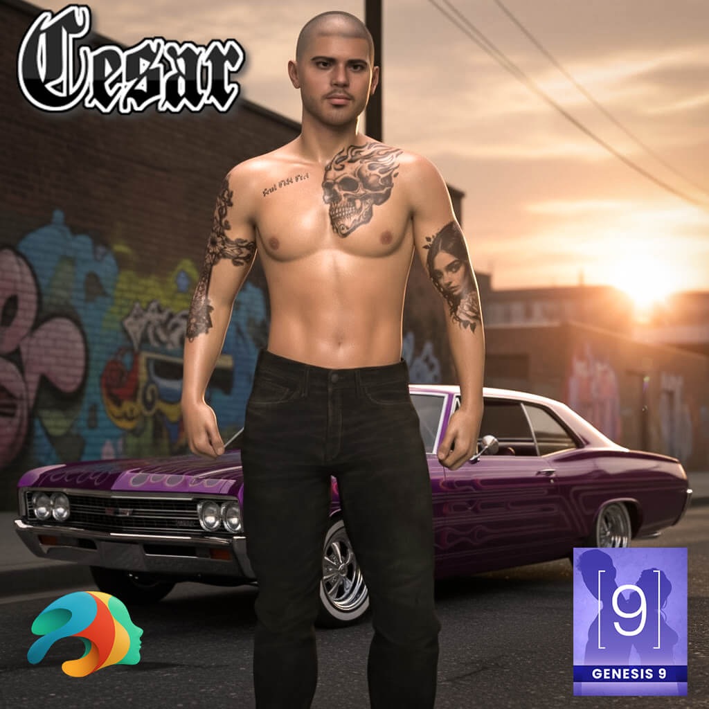 Cesar Character for Genesis 9 3D Render, Digital Art by KuraiKya