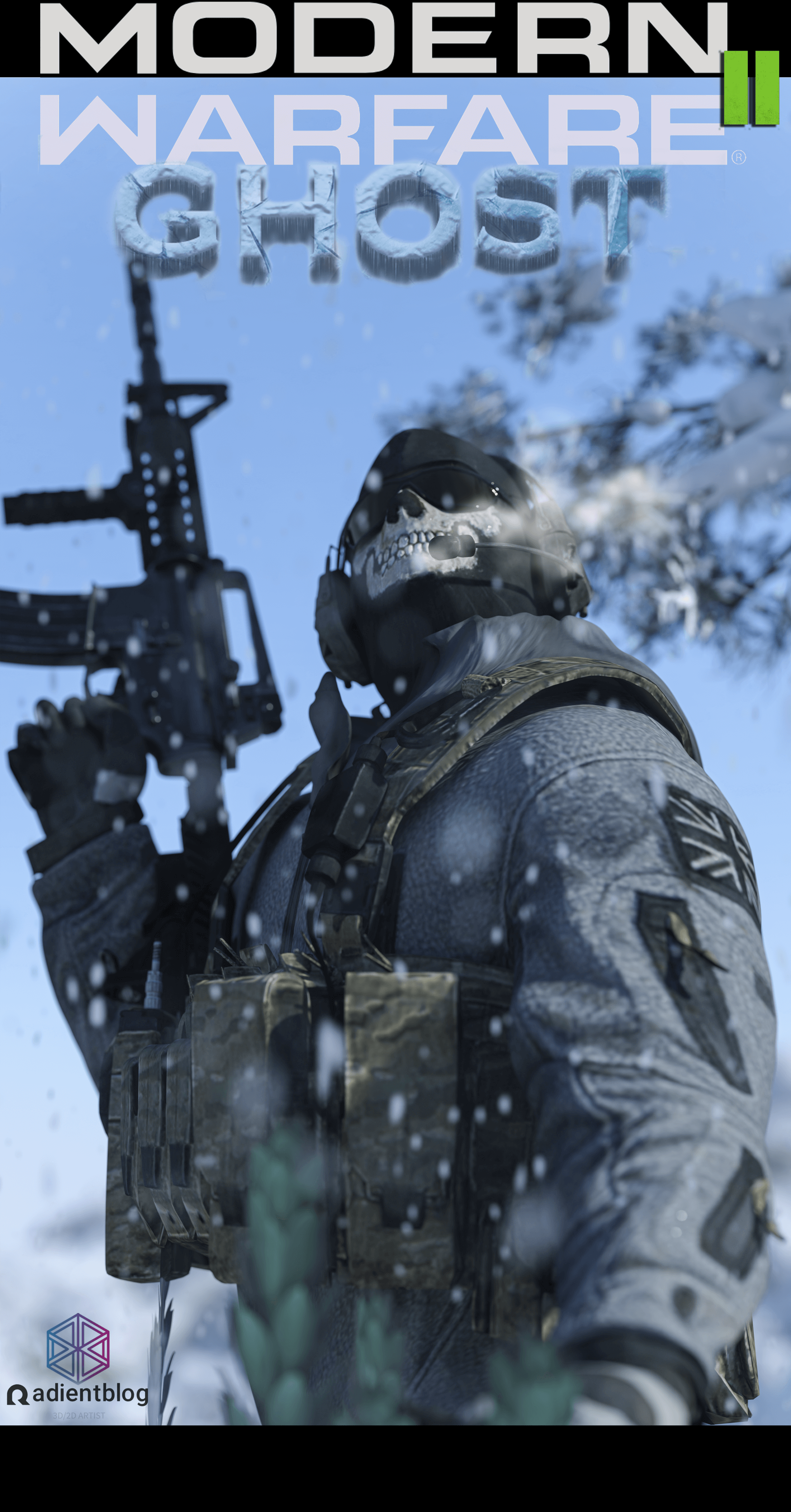 Ghost Cover Remake 3D Render, Digital Art by KuraiKya