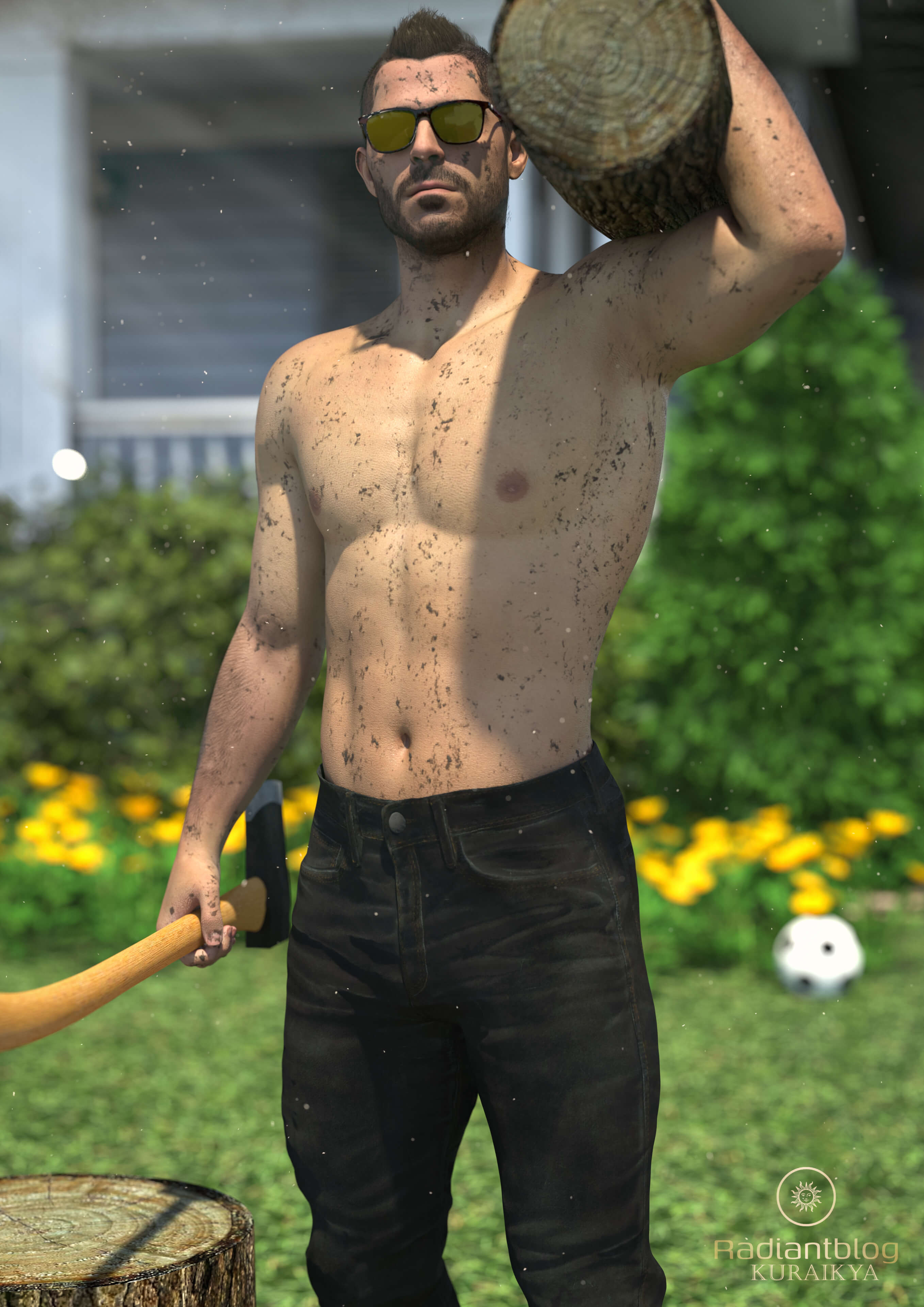 Johnny in Domestic Life 3D Render, Digital Art by KuraiKya