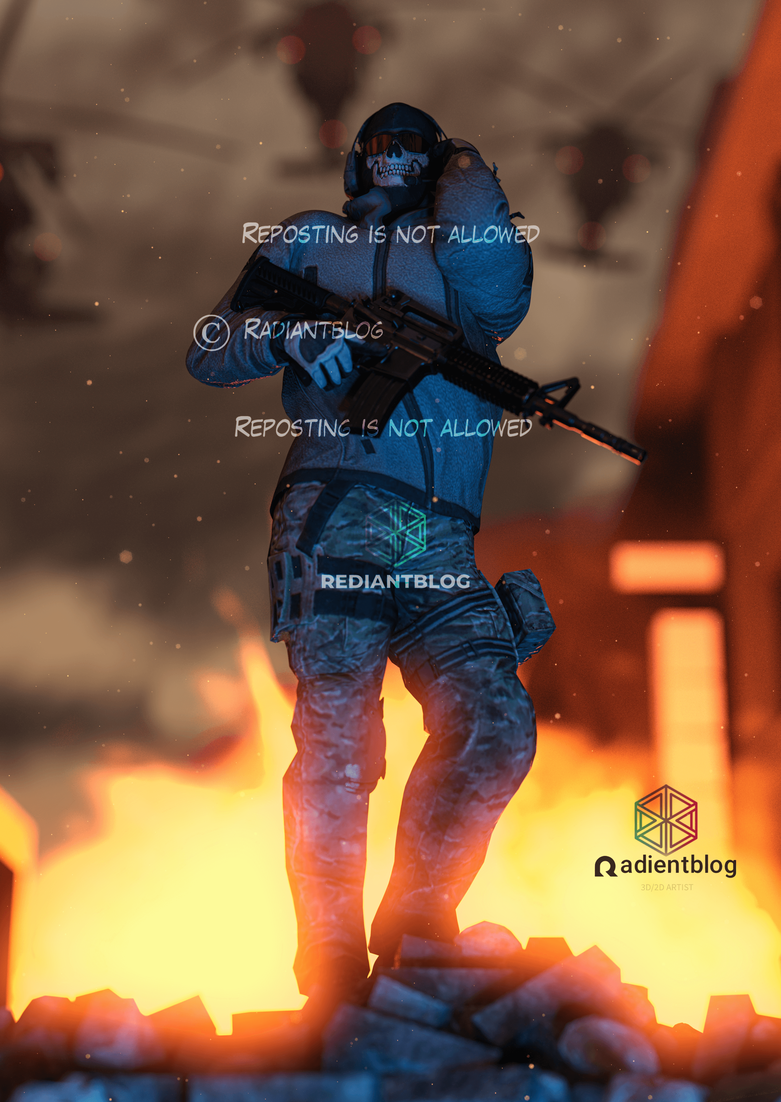 Simon Riley Comic Cover Remake 3D Render, Digital Art by KuraiKya