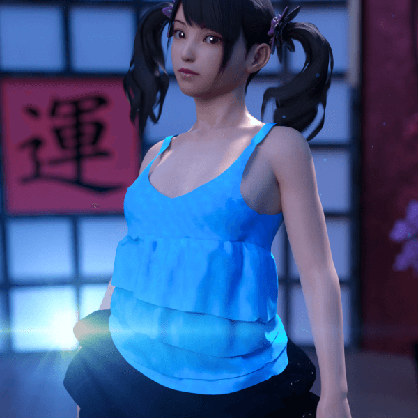 Asuka and Xiao 3D Render | RenderHub Gallery