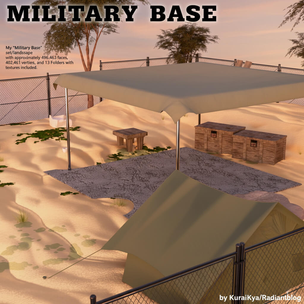 Military Base Landscape - Daz Content by KuraiKya