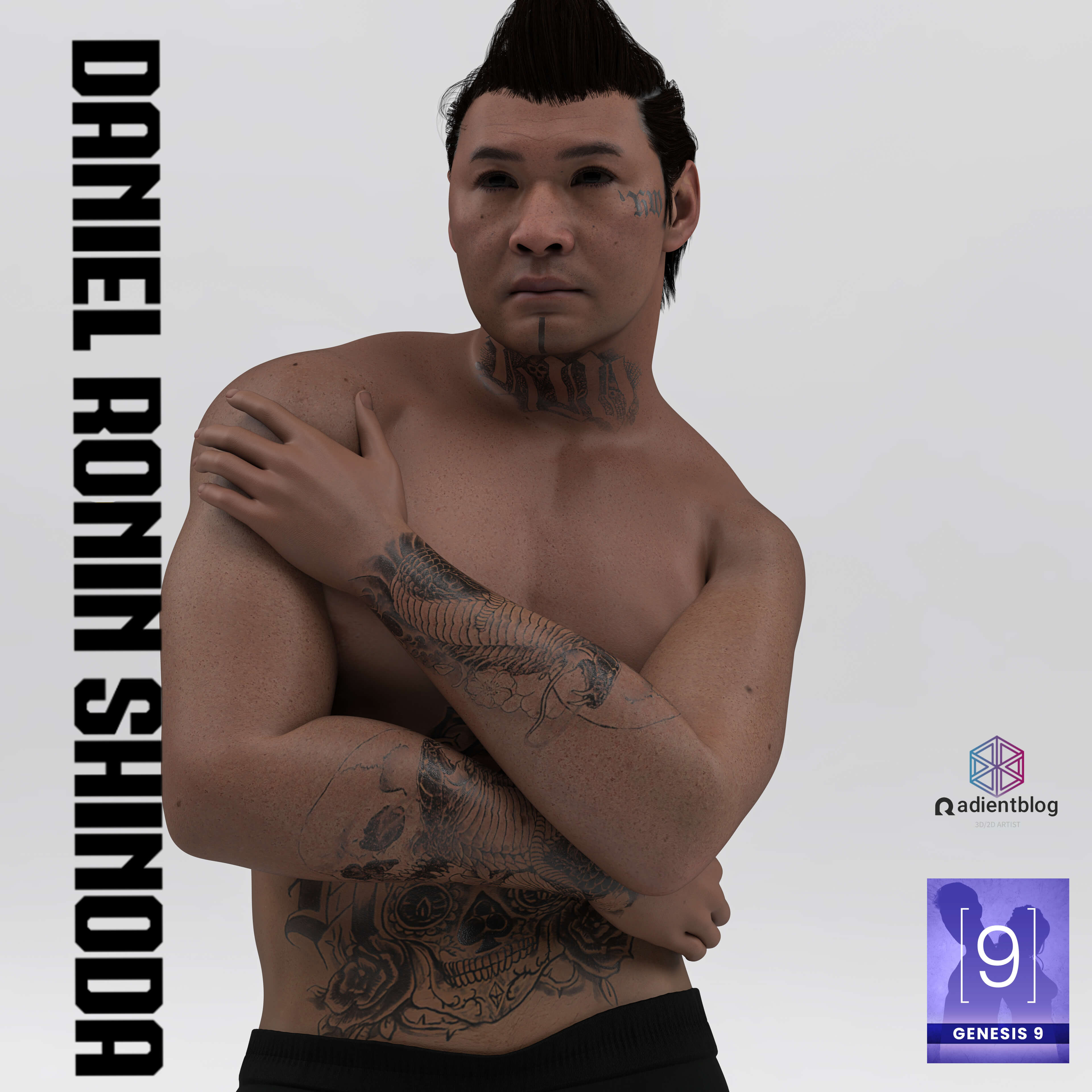 Modern Ronin Model for Genesis 9 - Daz Content by KuraiKya