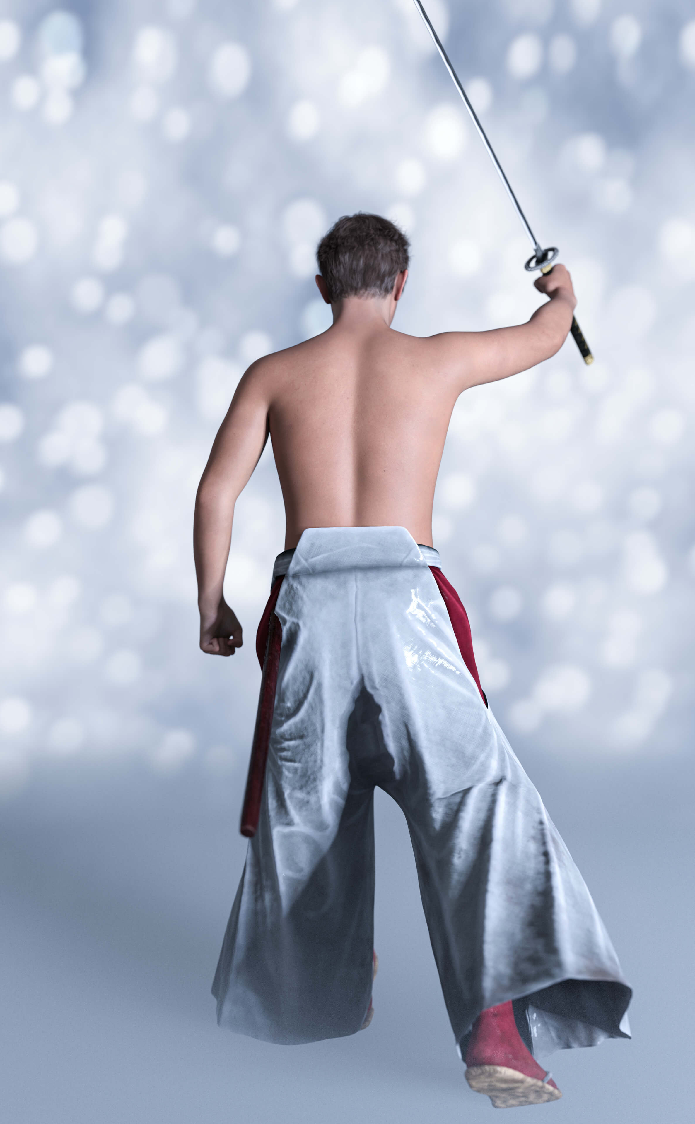 Samurai Pants for Genesis 9 - Free Daz Content by KuraiKya