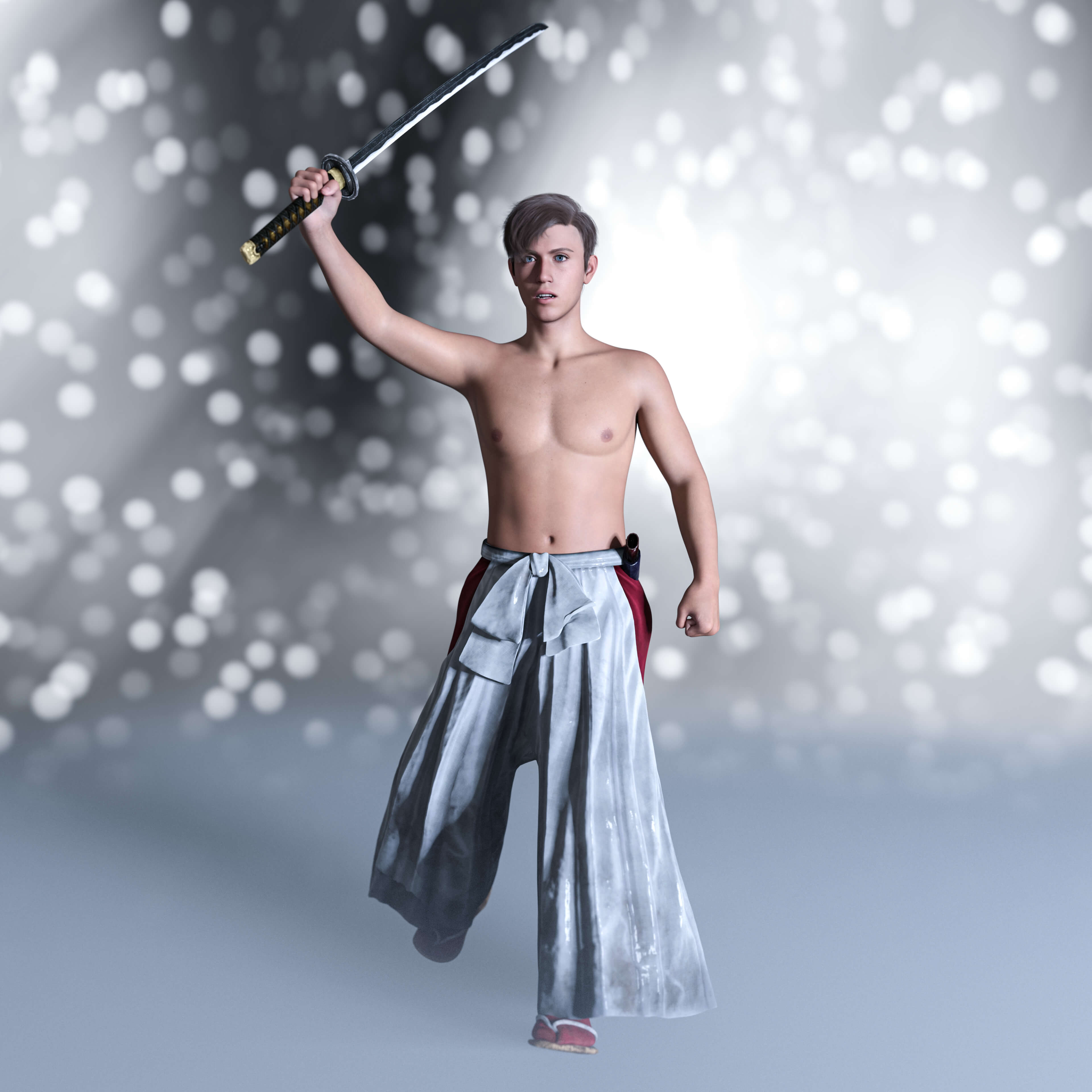 Samurai Pants for Genesis 9 - Free Daz Content by KuraiKya