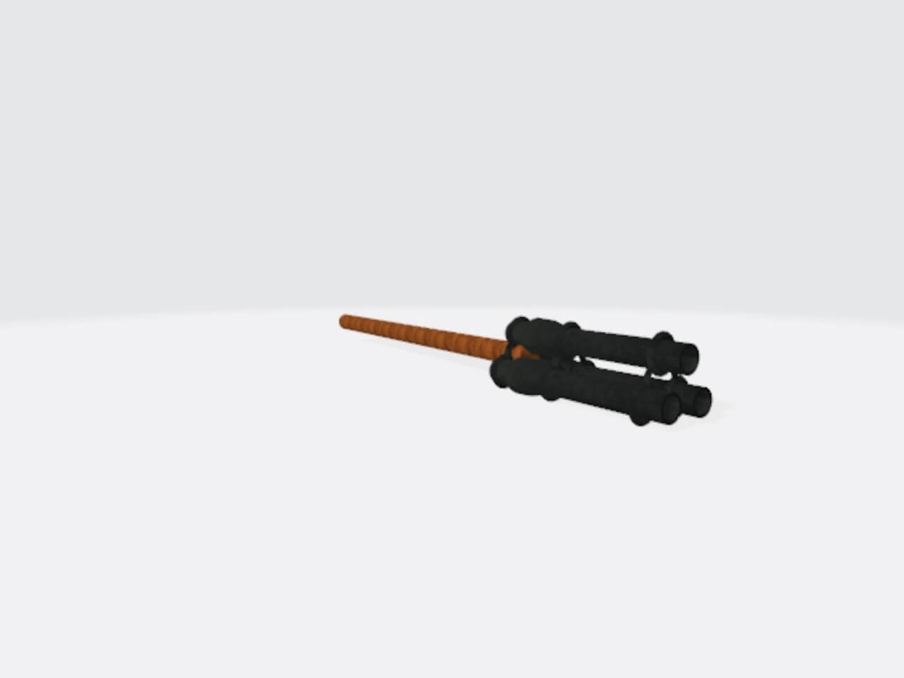 Three-Barrel Hand Cannon 3D Model by KylePerkino