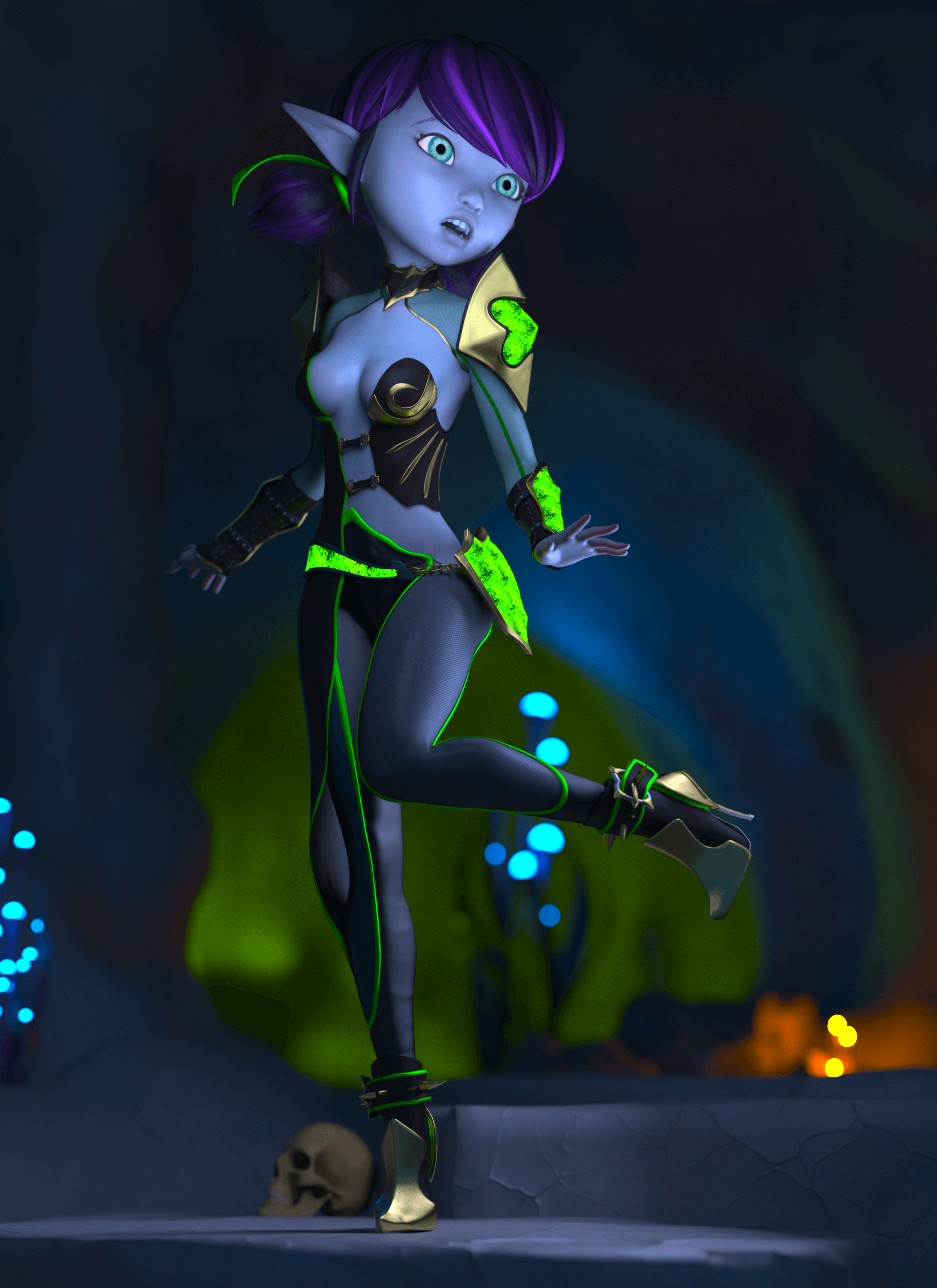 Toon Drow 6 3D Render, Digital Art by l8eraljack