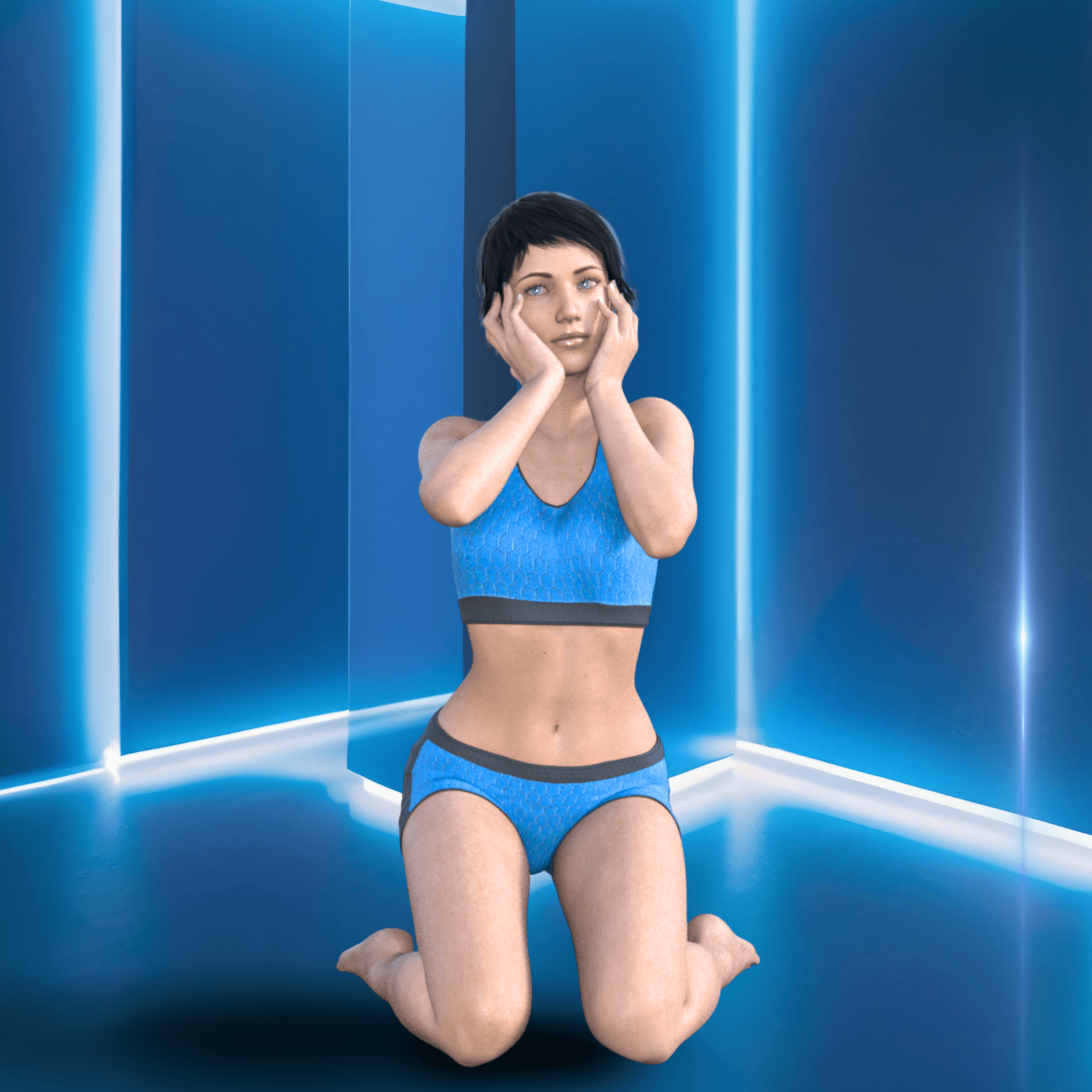 Blue 3D Render, Digital Art by Lady Lyrae