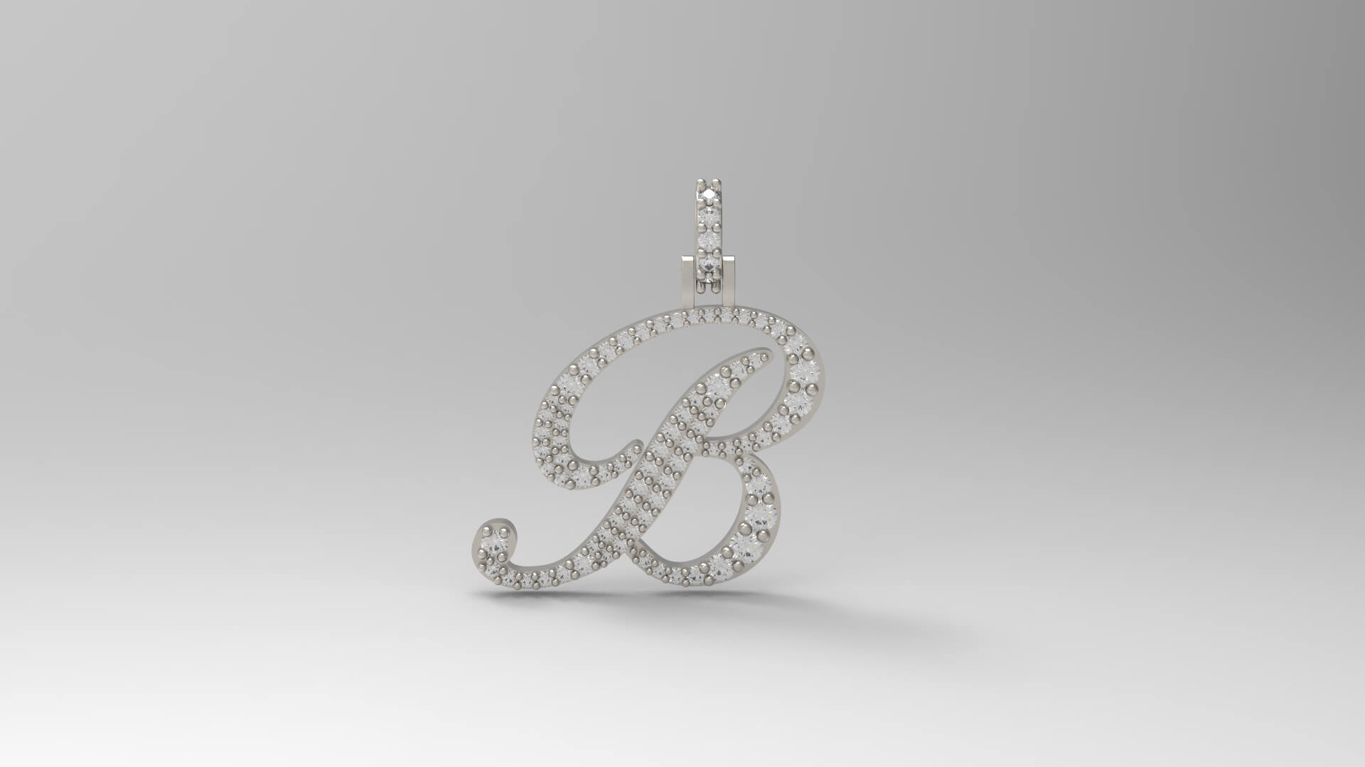 Initial Letter 'B' Pendant Necklace - 3D Model by Lady of the 3DRings