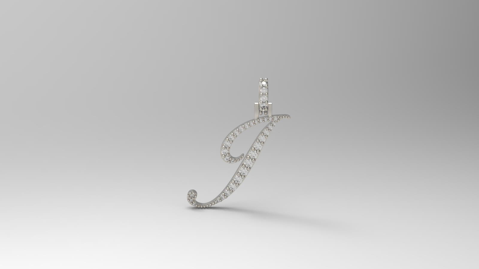 Initial Letter 'J' Pendant Necklace - 3D Print Model by Lady of the 3DRings