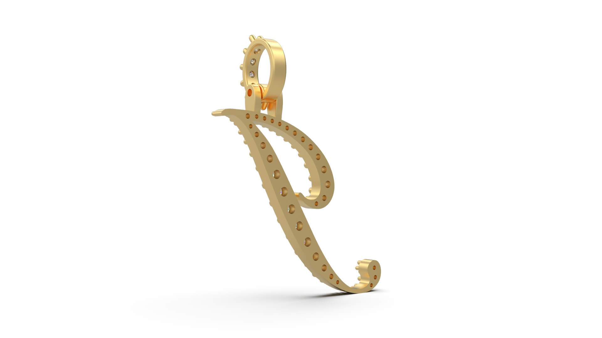 Initial Letter 'J' Pendant Necklace - 3D Print Model by Lady of the 3DRings