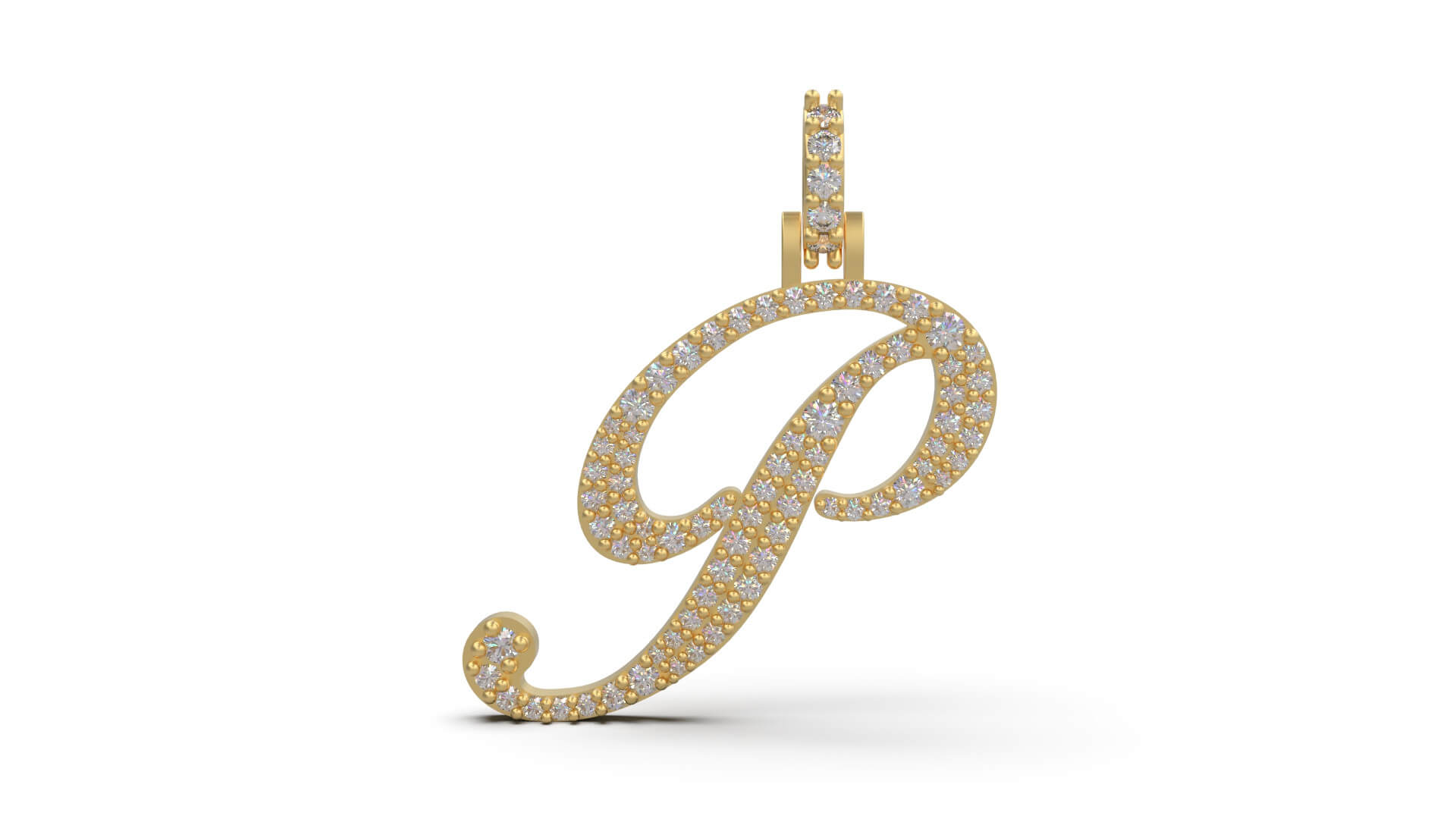 Initial Letter 'P' Pendant Necklace - 3D Model by Lady of the 3DRings