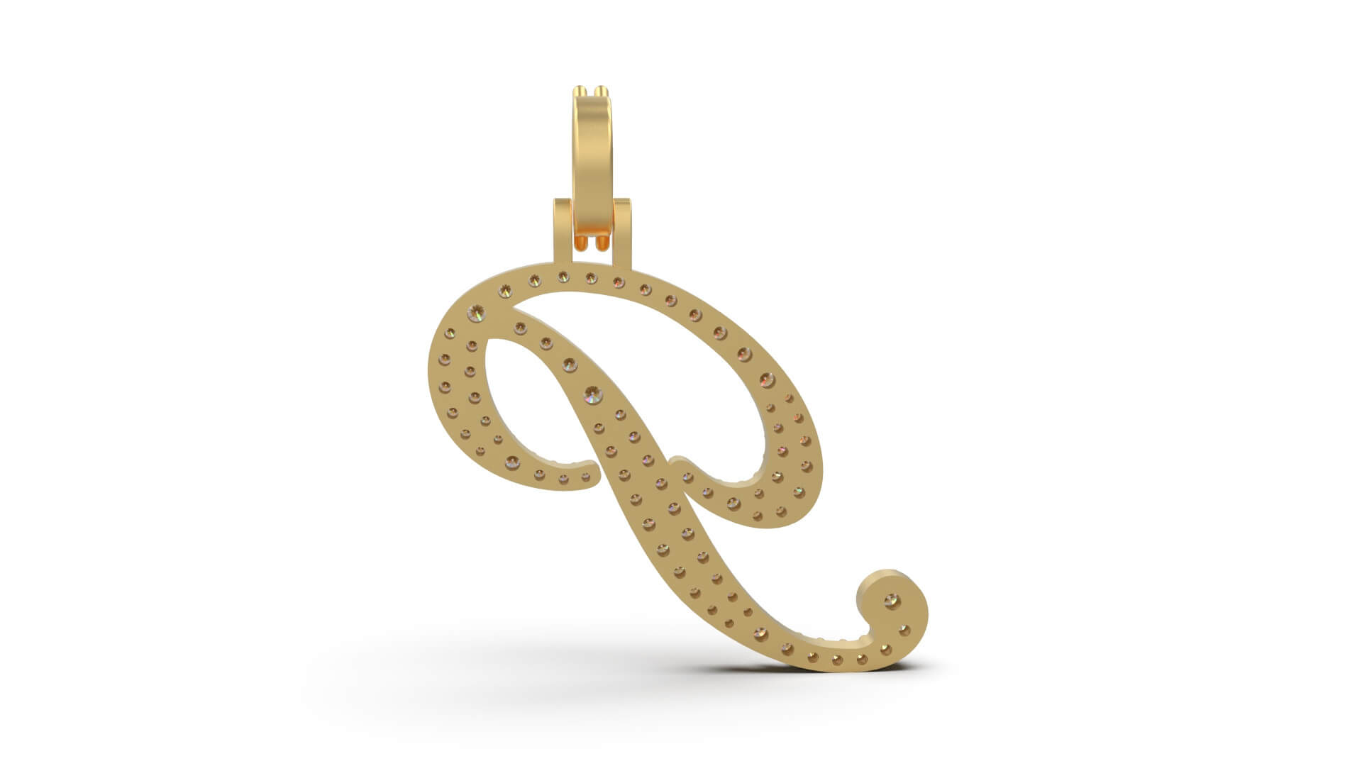 Initial Letter 'P' Pendant Necklace - 3D Model by Lady of the 3DRings