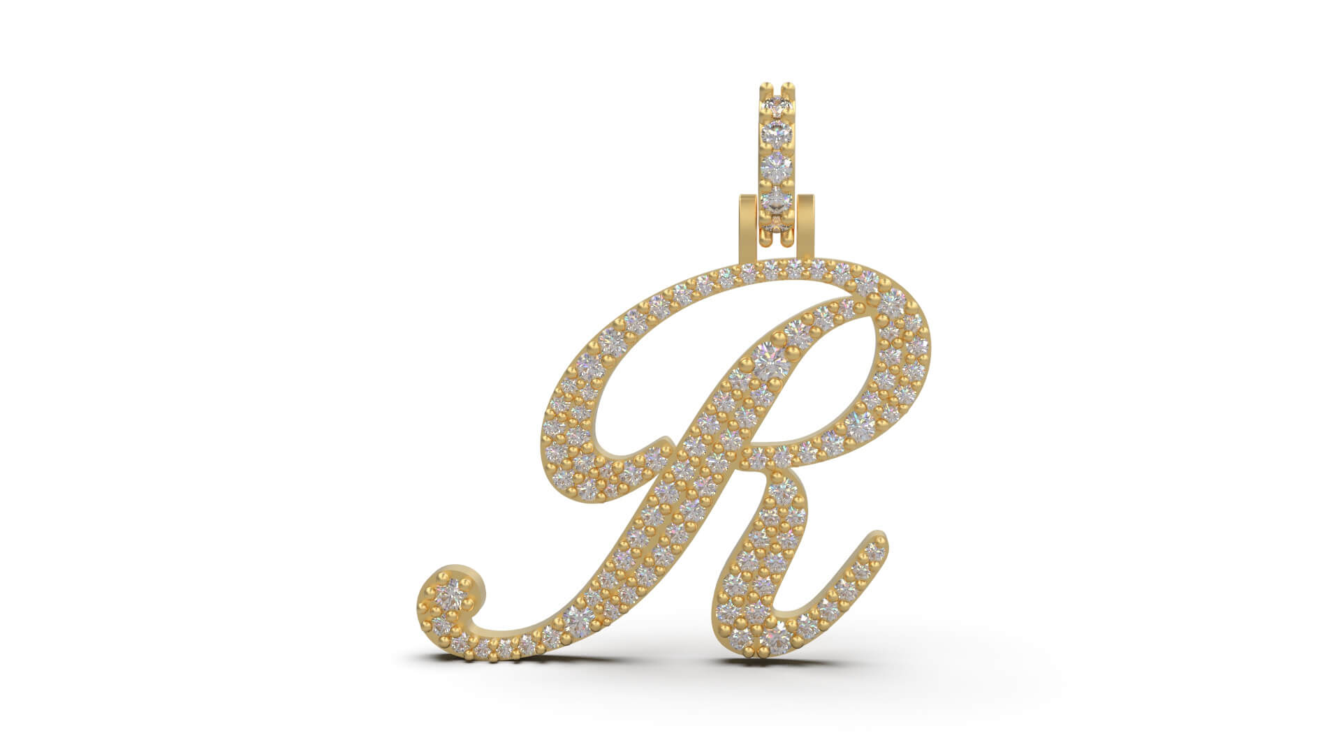 Initial Letter 'R' Pendant Necklace - 3D Model by Lady of the 3DRings