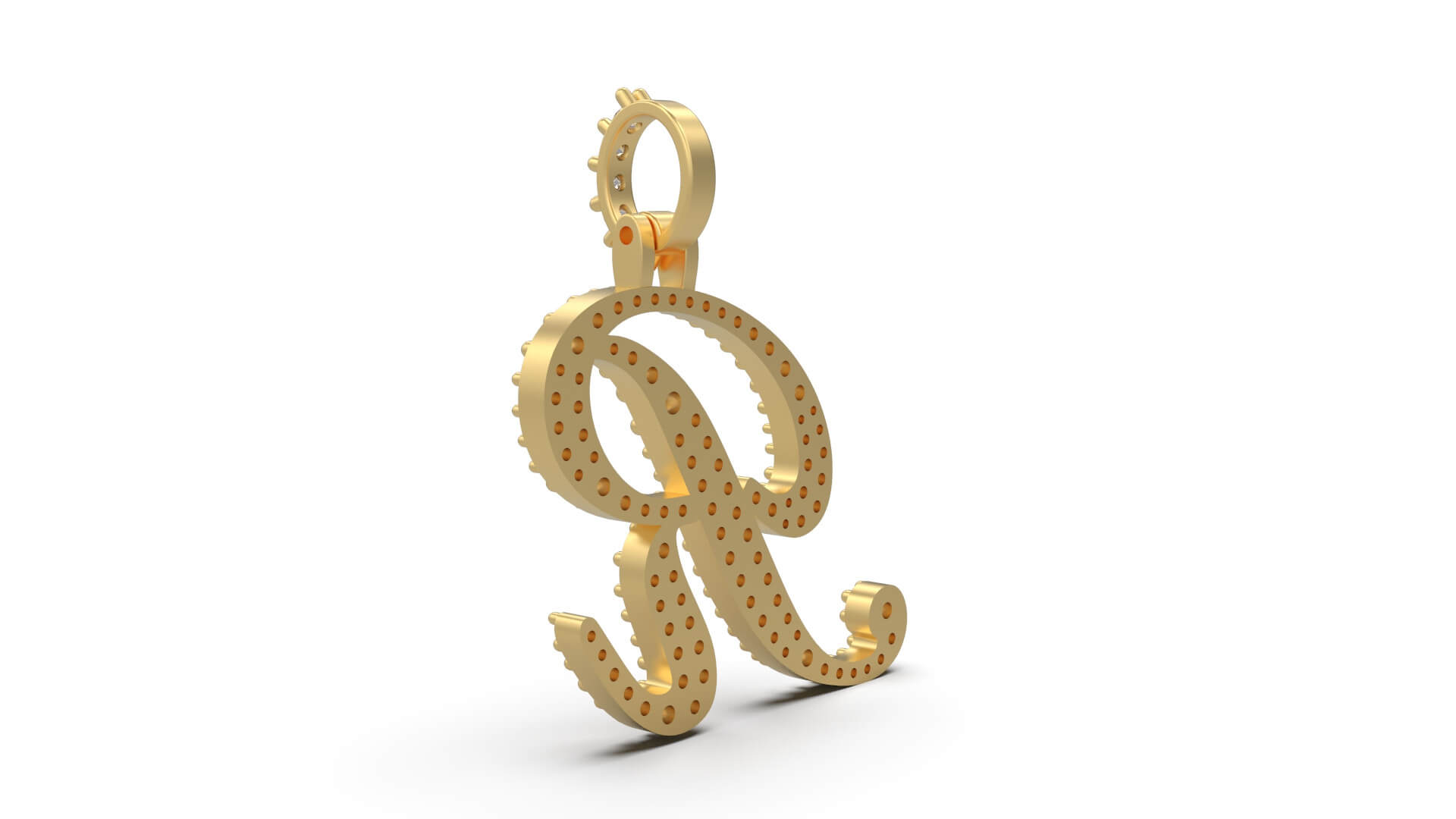 Initial Letter 'R' Pendant Necklace - 3D Model by Lady of the 3DRings