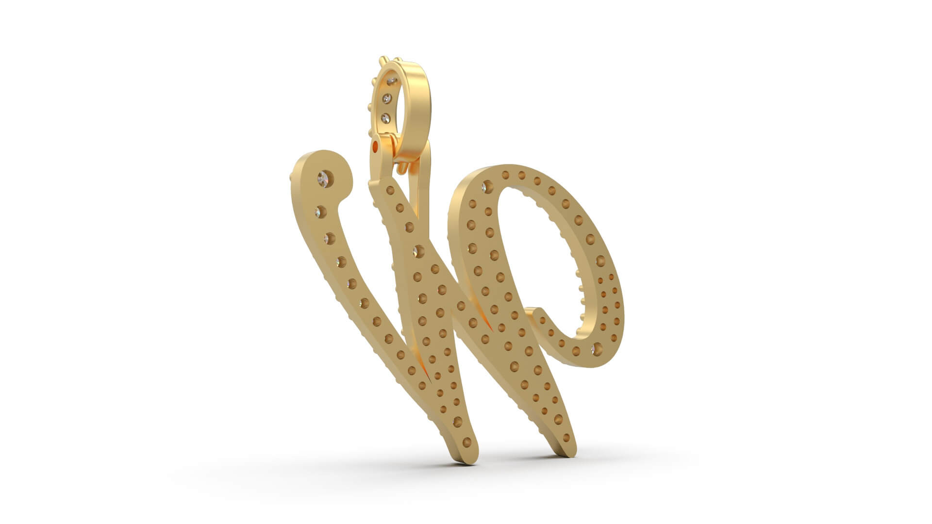 Initial Letter 'W' Pendant Necklace - 3D Print Model by Lady of the 3DRings