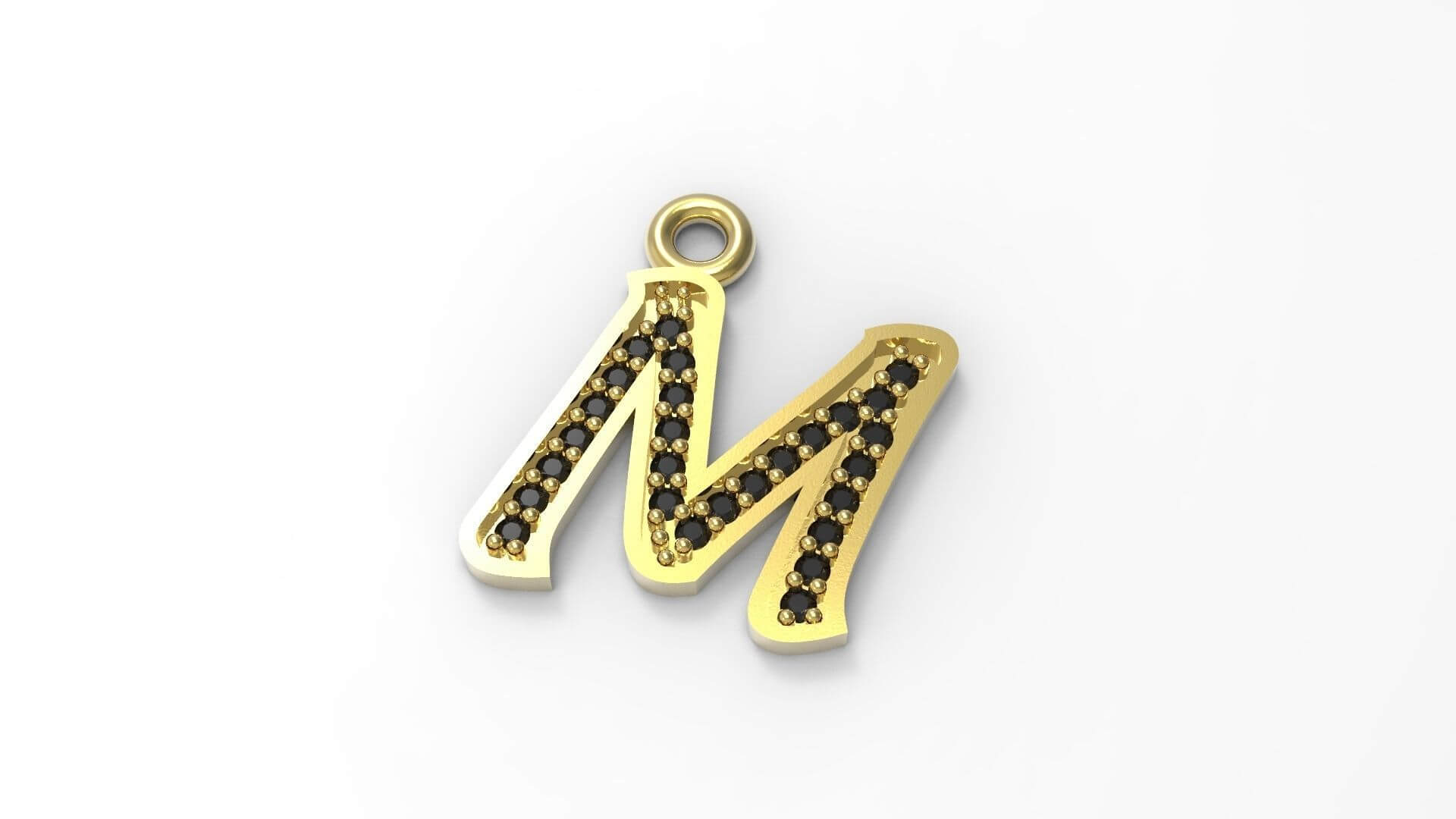 Alphabet Letter M Pendant - 3D Print Model by Lady of the 3DRings