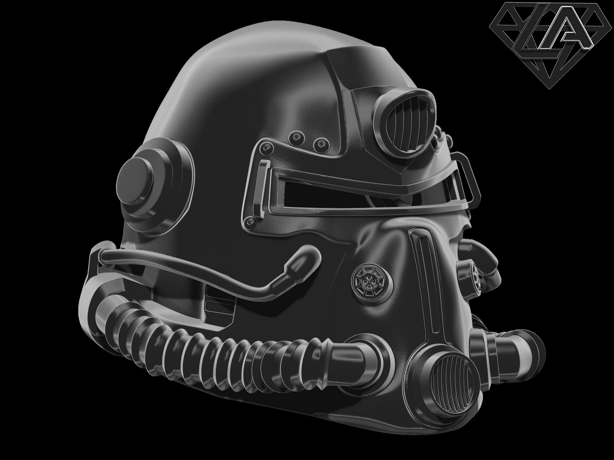 Fallout T-51b Custom Helmet 3D Model by LAfactorystore