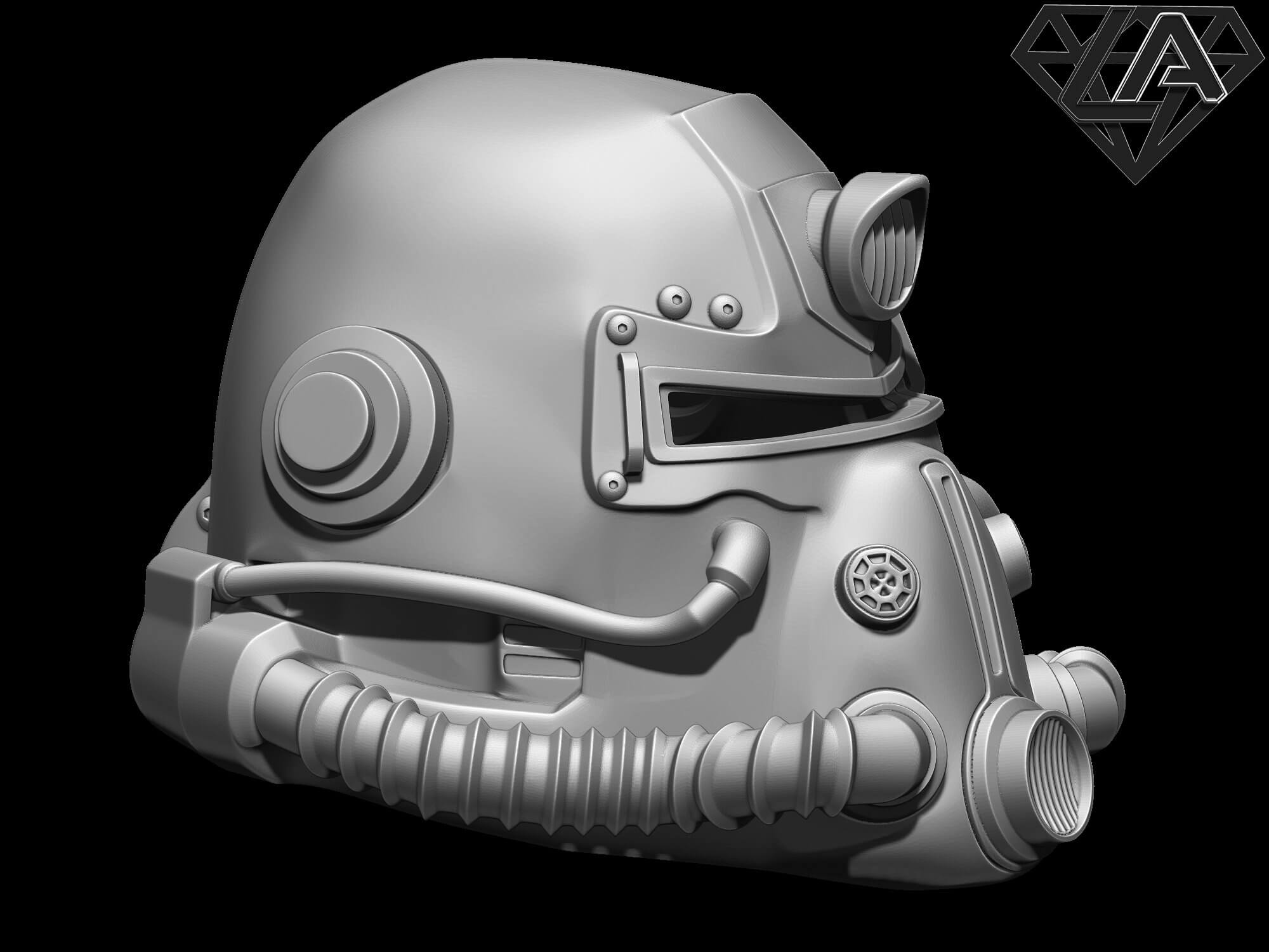 Fallout T-51b Custom Helmet 3D Model by LAfactorystore