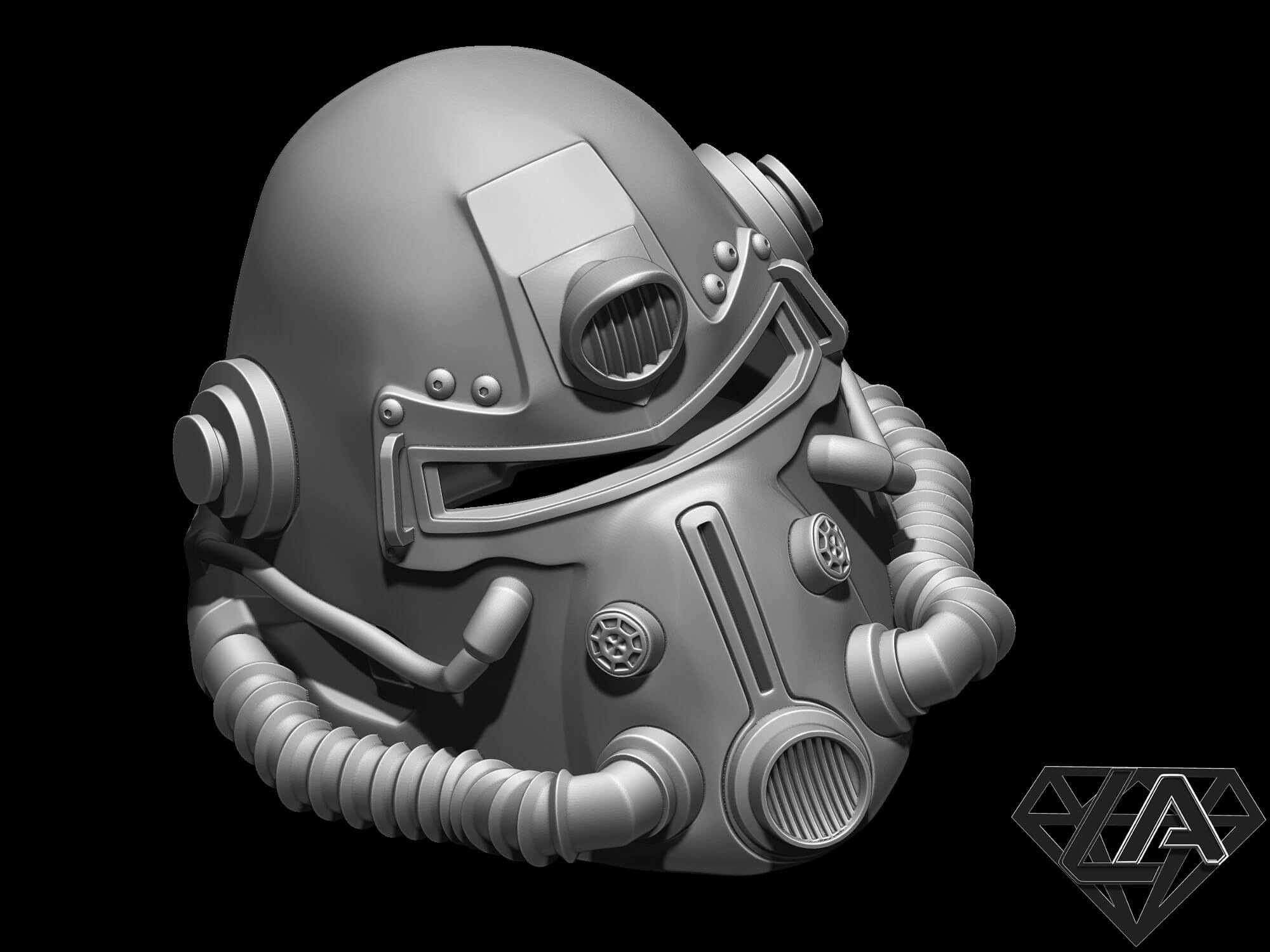 Fallout T-51b Custom Helmet 3D Model by LAfactorystore