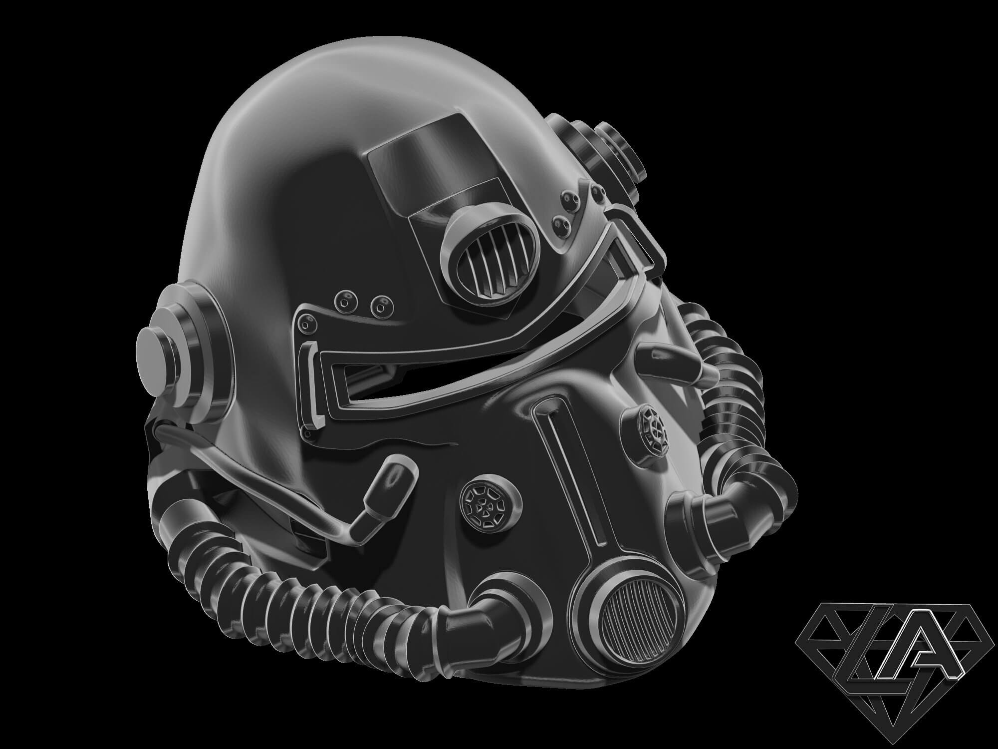 Fallout T-51b Custom Helmet 3D Model by LAfactorystore