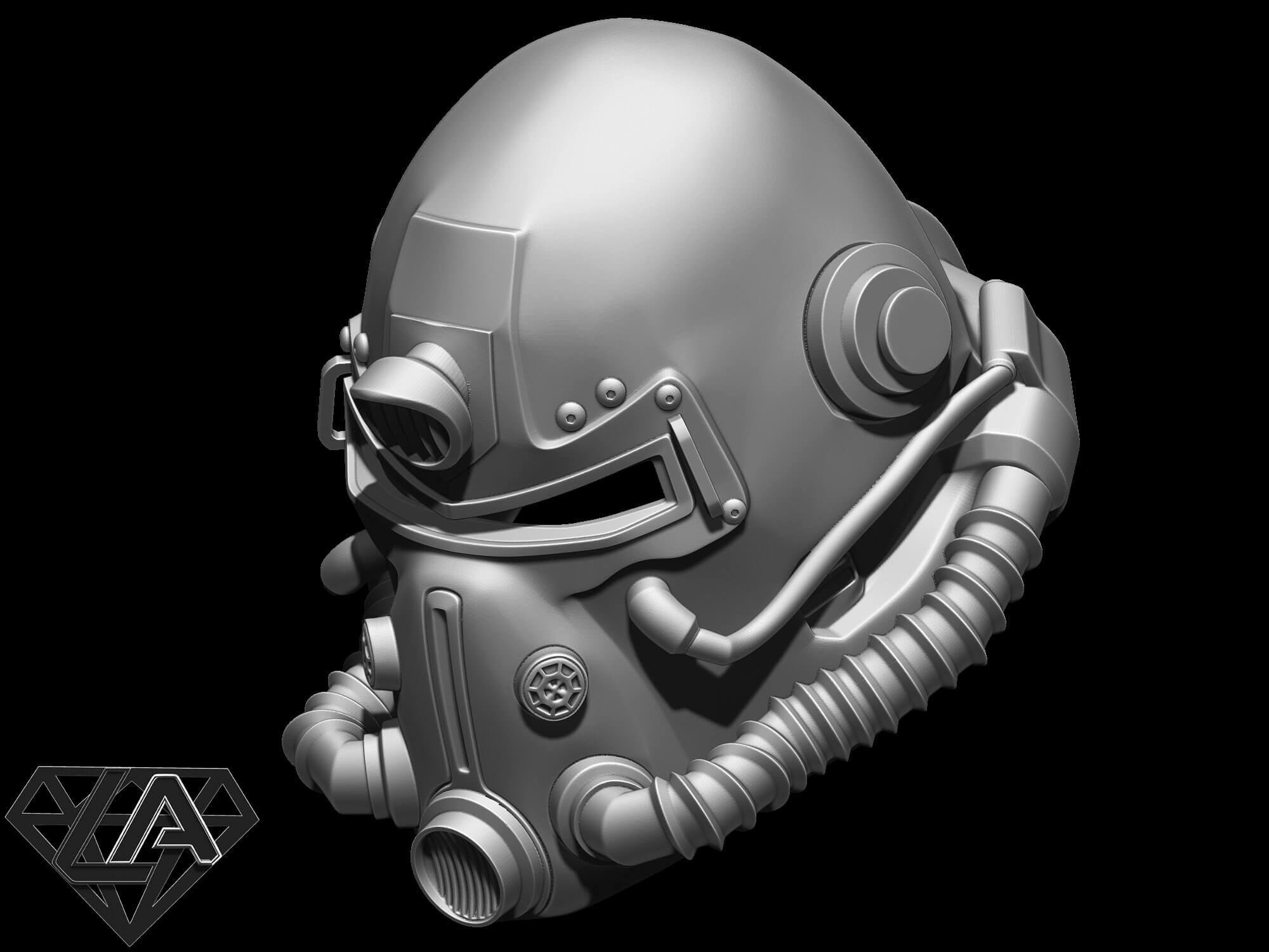 Fallout T-51b Custom Helmet 3D Model by LAfactorystore