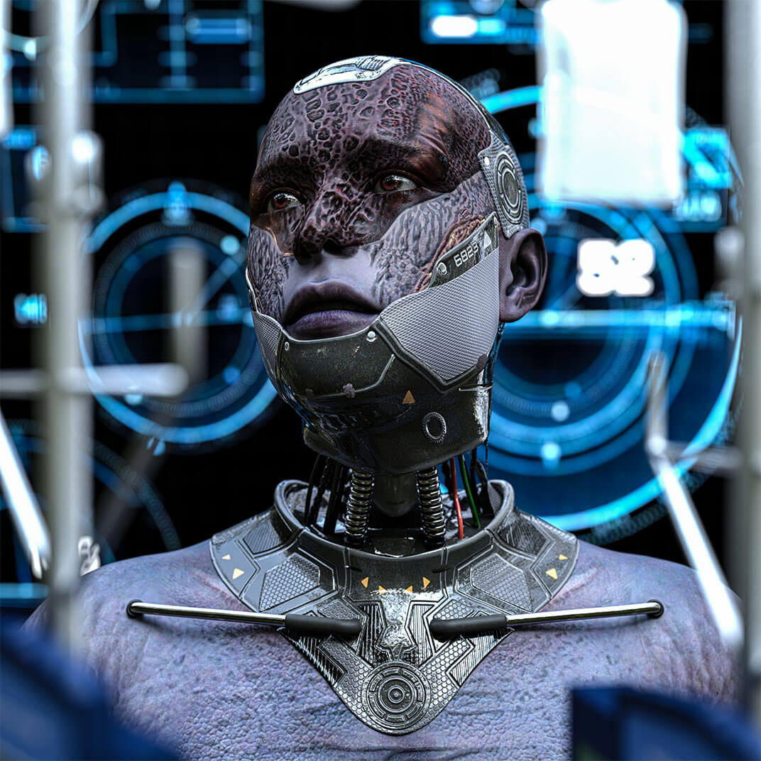 Hybrid Cyborg 3D Render, Digital Art by lagingpayat