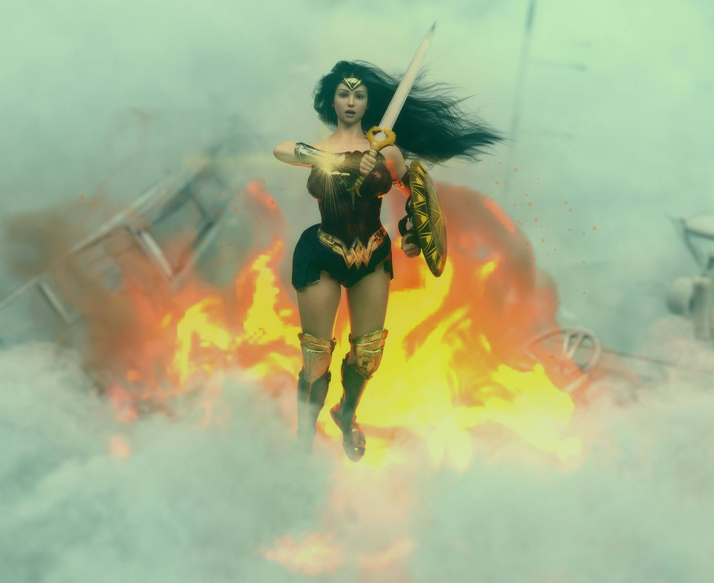 Wonder Woman 3D Render, Digital Art by lagingpayat