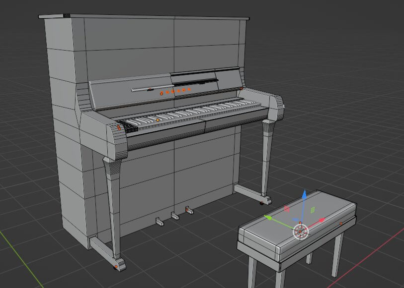 Upright Piano - 3D Model by lahiru_xk