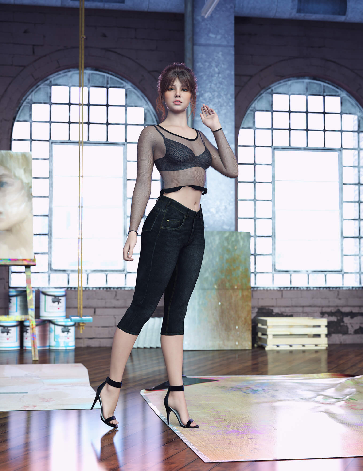 In the Art Studio 3D Render, Digital Art by LambdaX