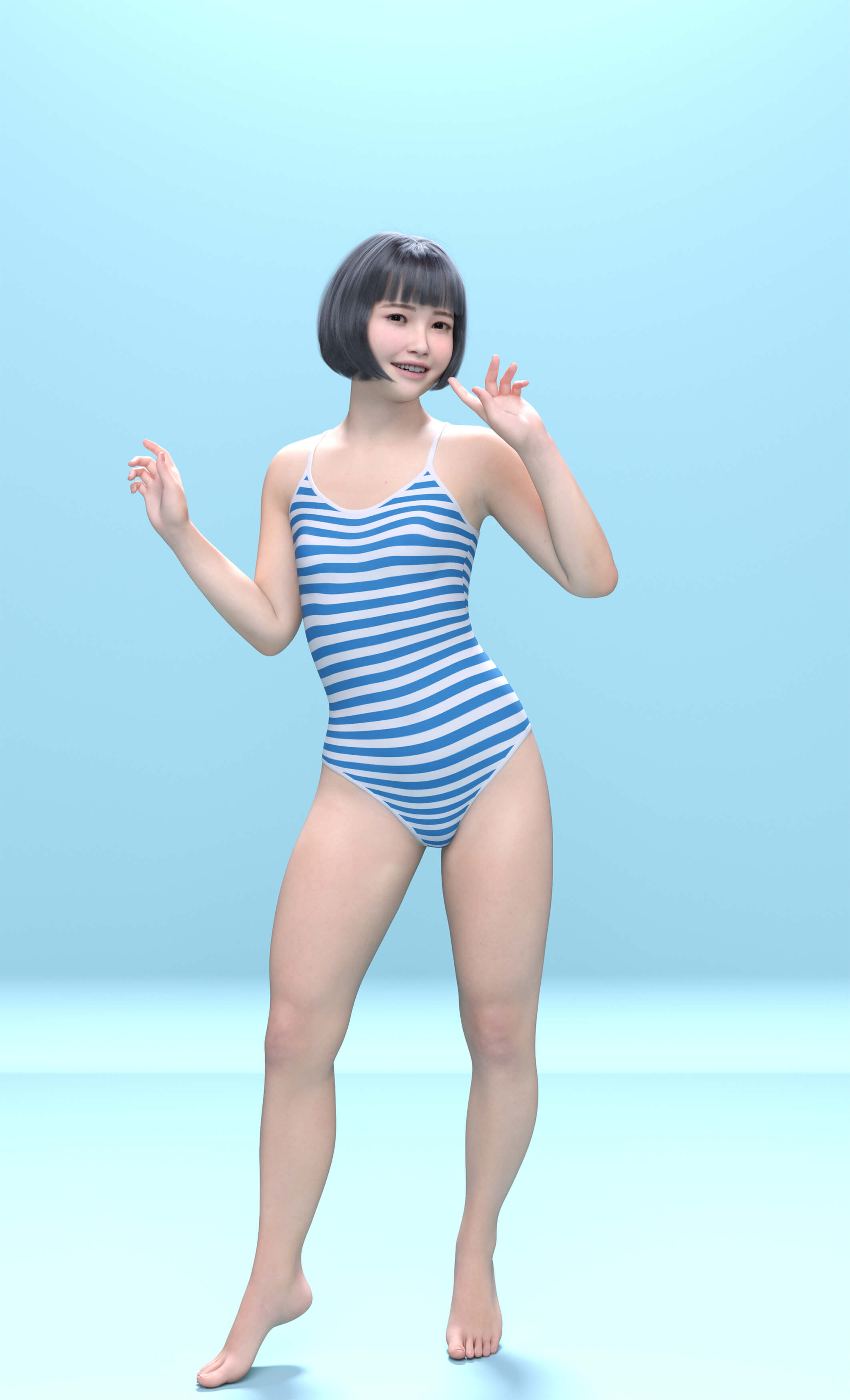 Jiyun in Schoomizu 3D Render, Digital Art by LambdaX