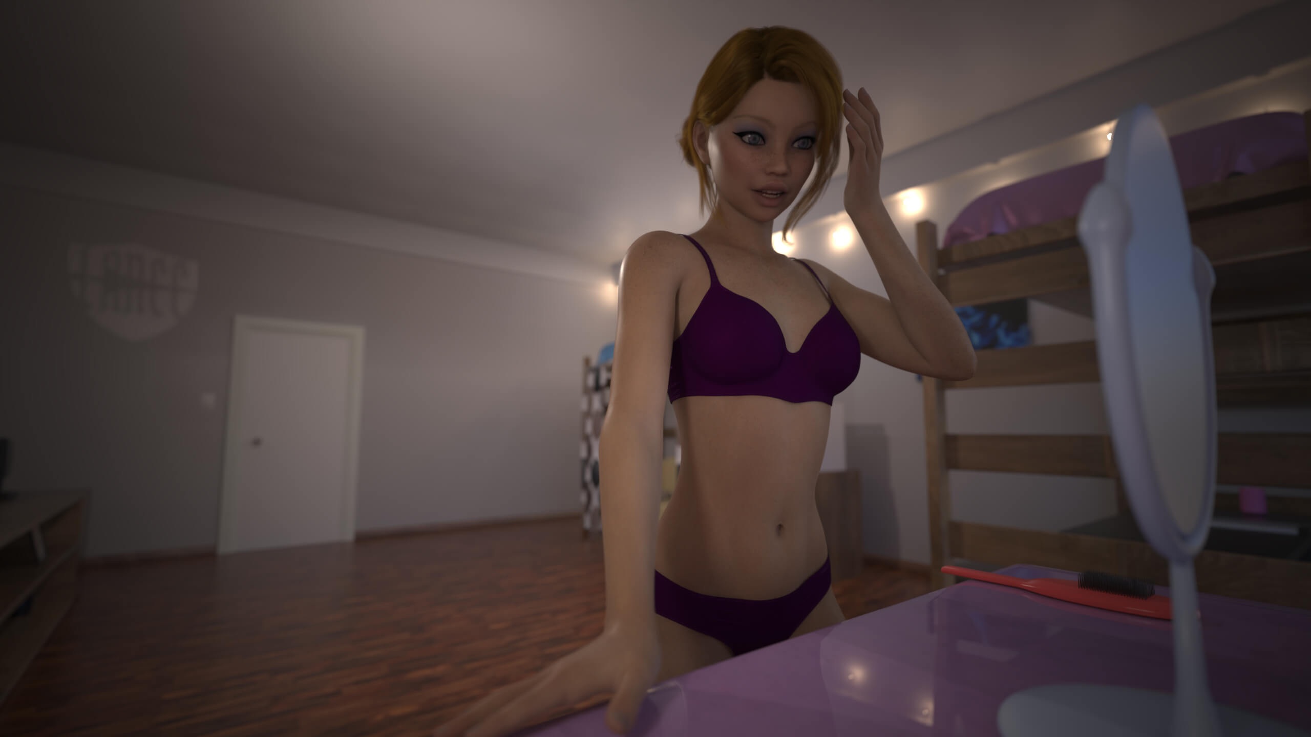 Sarah Getting Ready 3D Render, Digital Art by LanceColbert