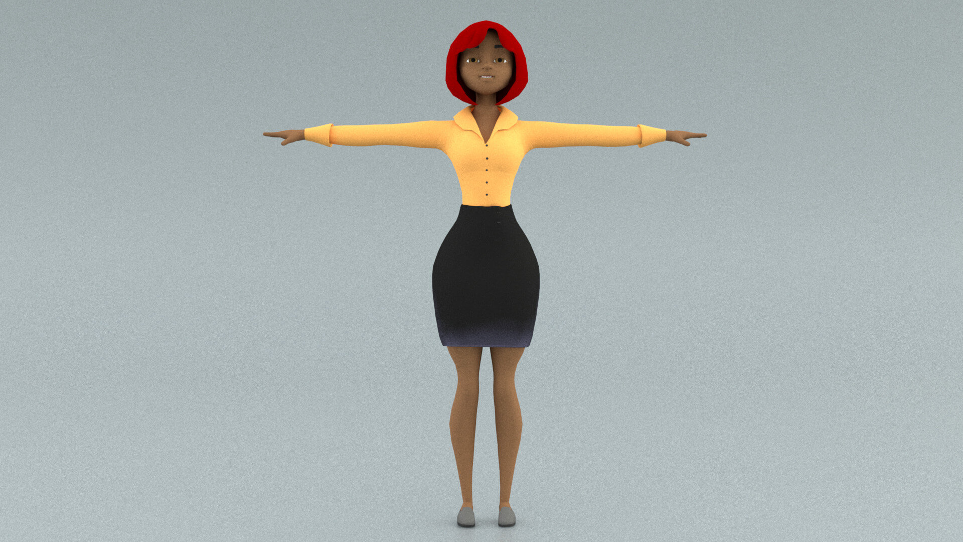 laos Black Toon Female - 3D Model by LAOMUSIC ARTS