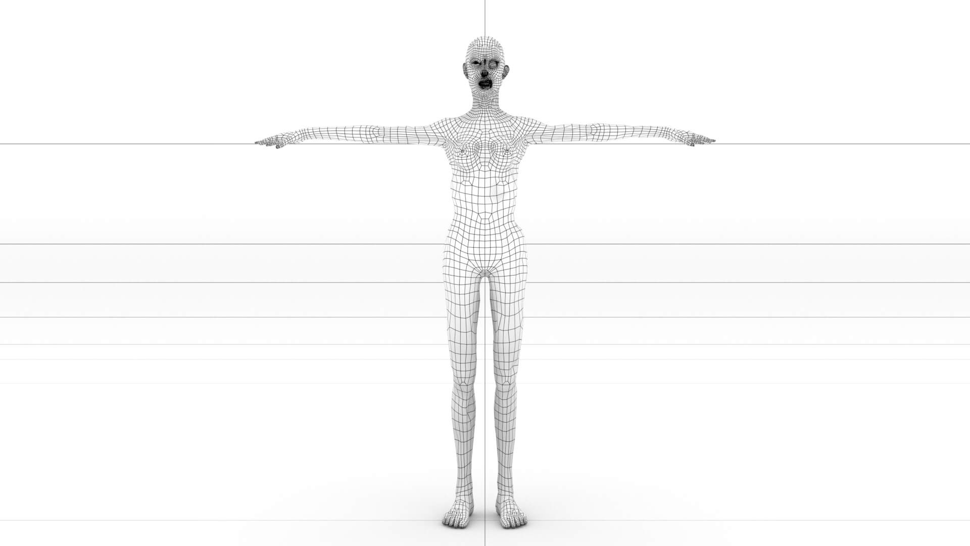 laos Female Skinny Zombie - 3D Model by LAOMUSIC ARTS