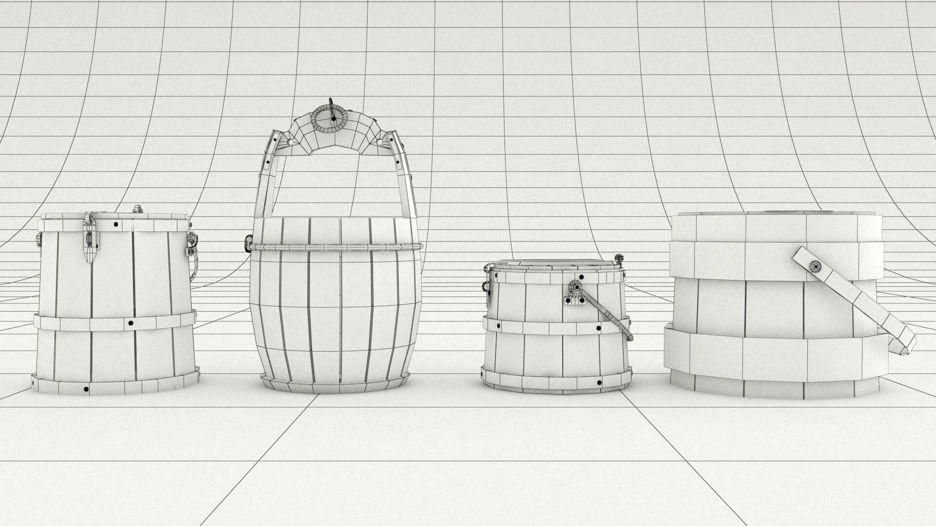 laos Game Buckets Set - 3D Model by LAOMUSIC ARTS