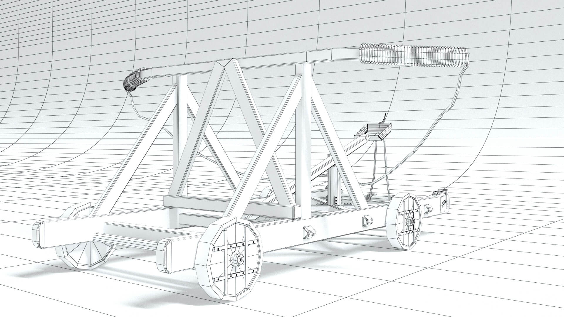 laos Game Medieval Catapult - 3D Model by LAOMUSIC ARTS