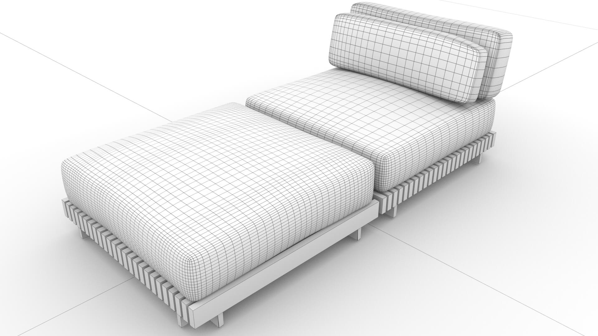 laos outdoor Sunbed - Free 3D Model by LAOMUSIC ARTS