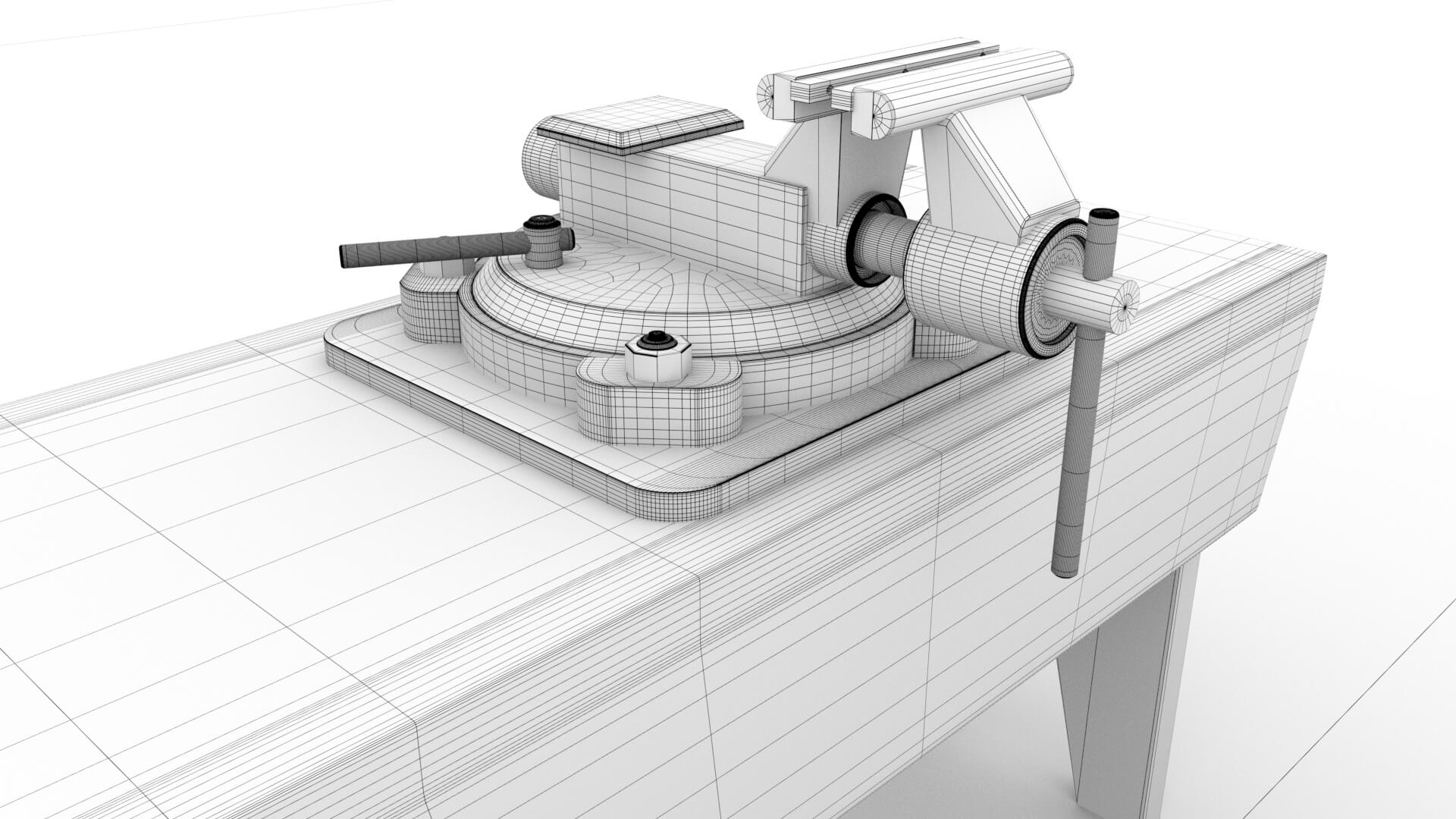 Laos Vintage Bench Vise - 3D Model by LAOMUSIC ARTS