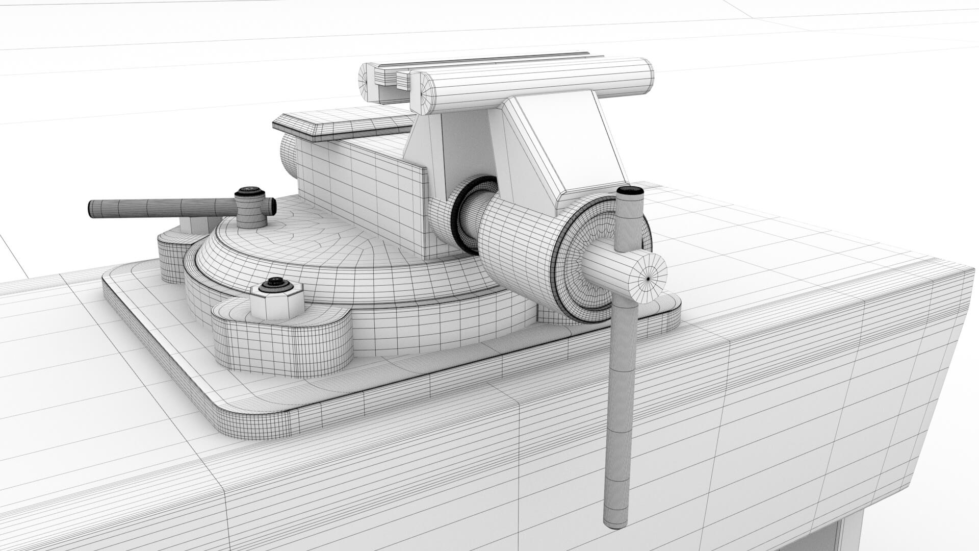 Laos Vintage Bench Vise - 3D Model by LAOMUSIC ARTS