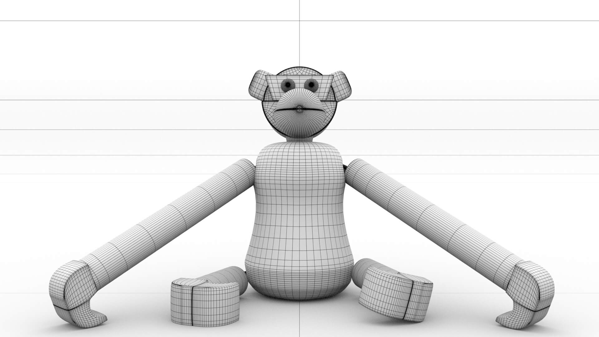 laos Wood Monkey - 3D Model by LAOMUSIC ARTS