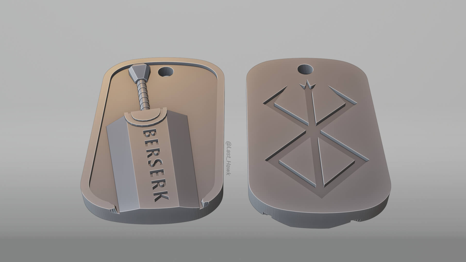 Berserk Dragon Slayer Keychain - 3D Model by Last_Hawk