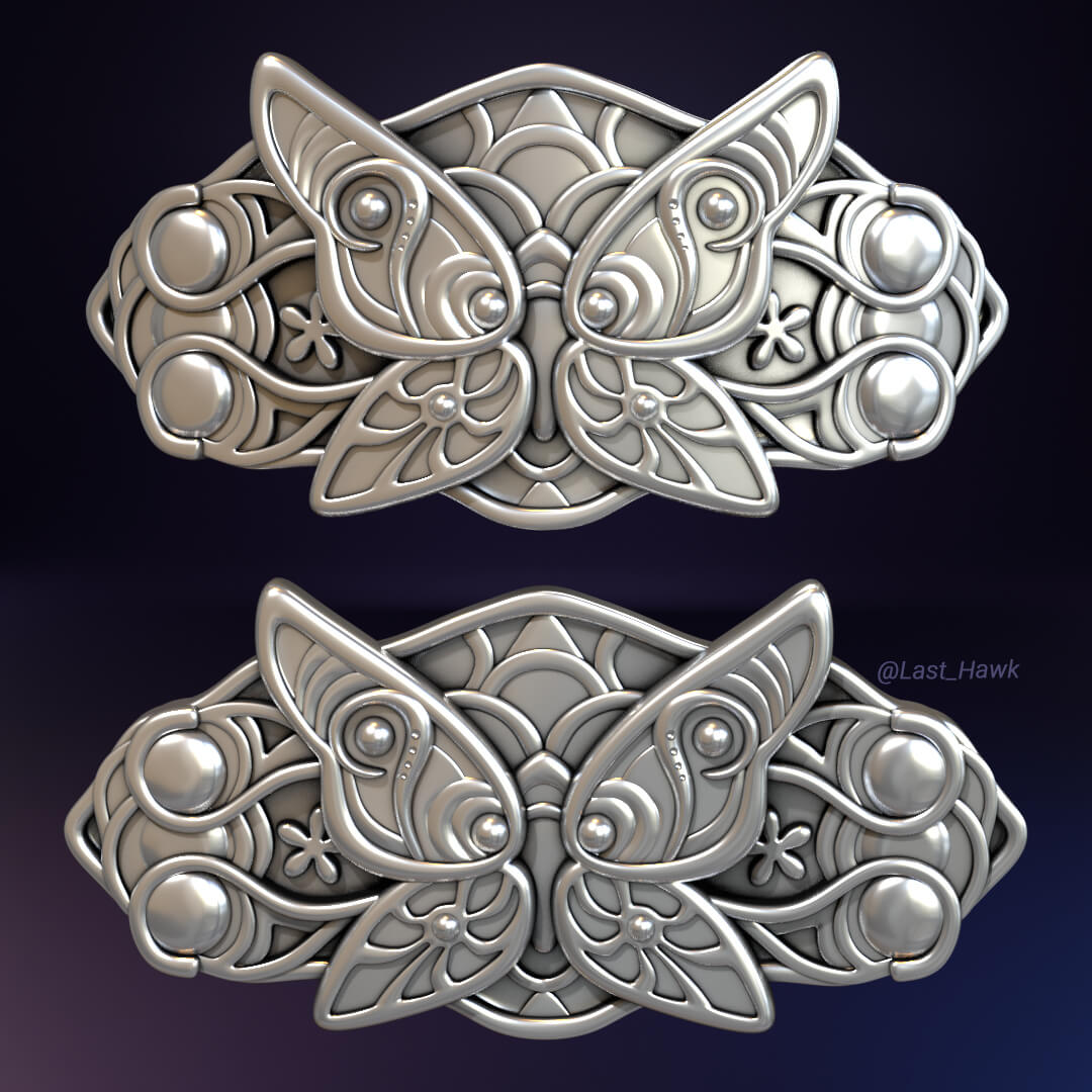 Fern Hair Clip Frieren - 3D Print Model by Last_Hawk